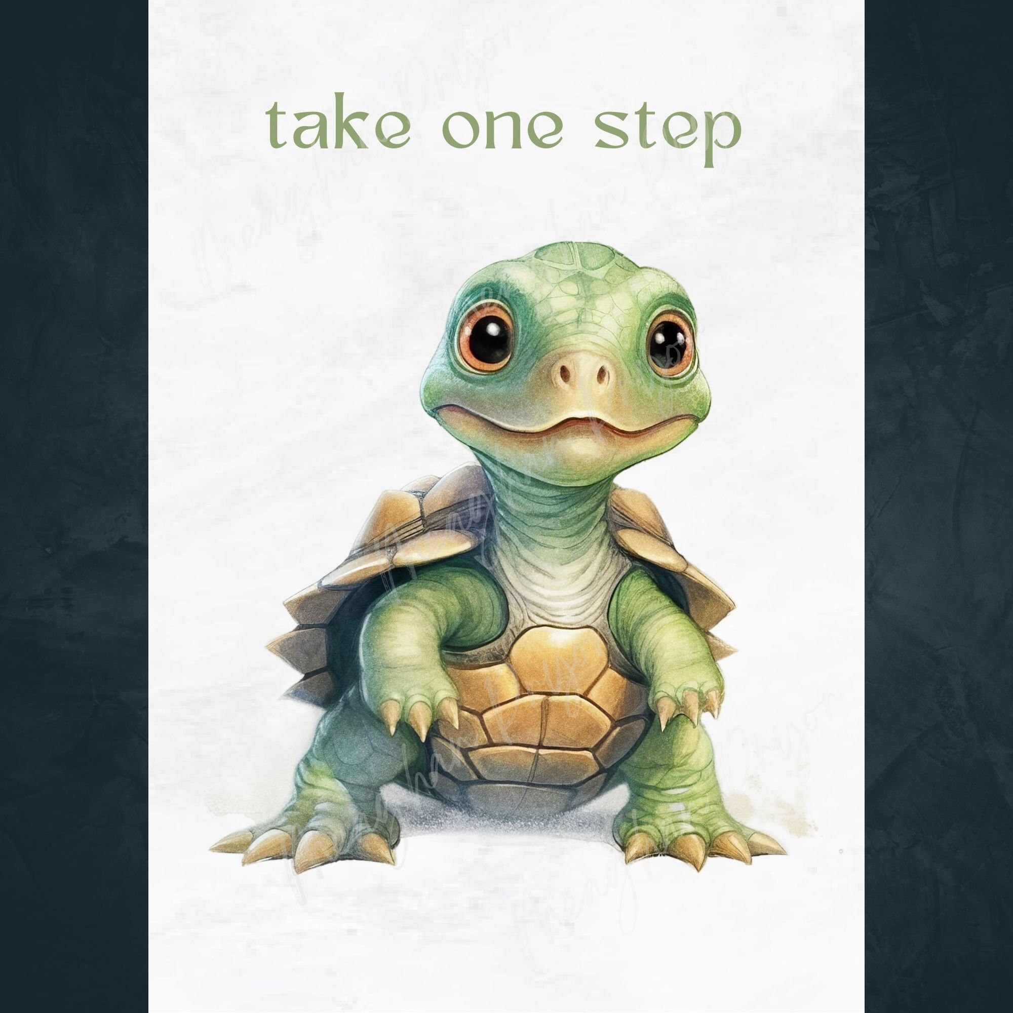 Turtle Mindful Art Kids, INSTANT DOWNLOAD, Positive Affirmation Wall ...