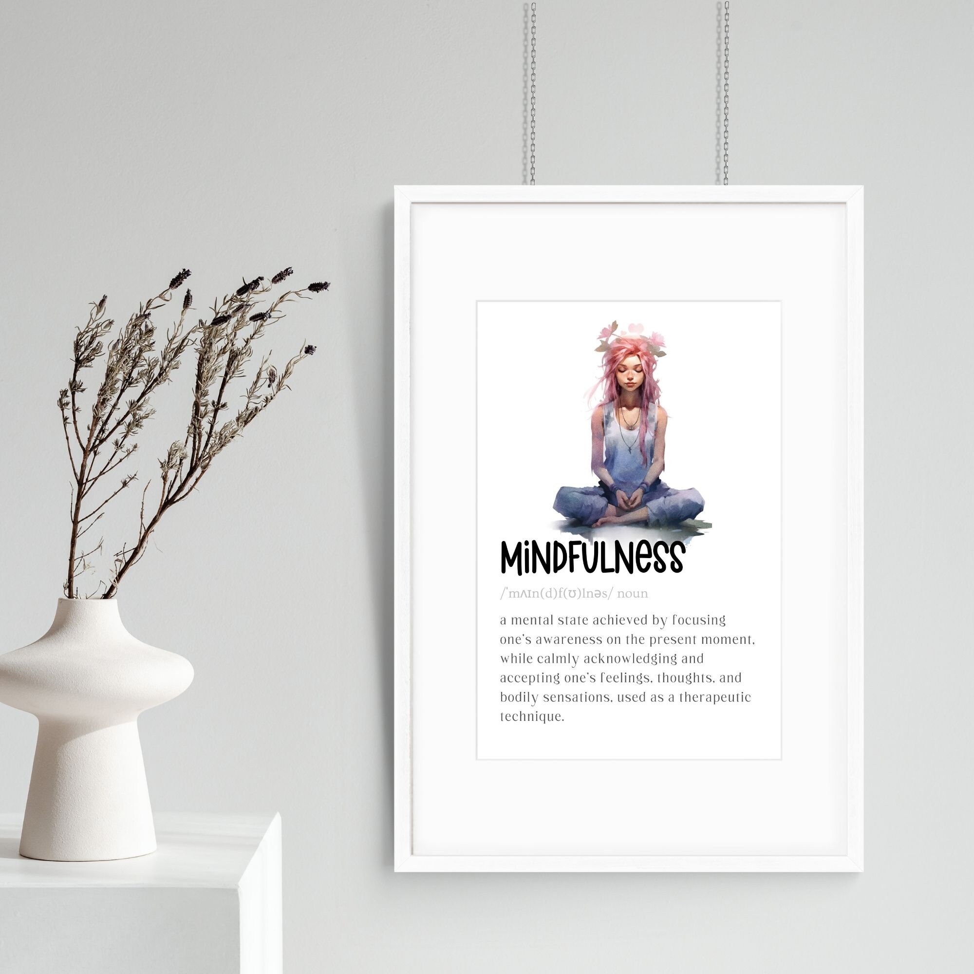 Mindfulness Definition Print, INSTANT DOWNLOAD, Definition Printable ...