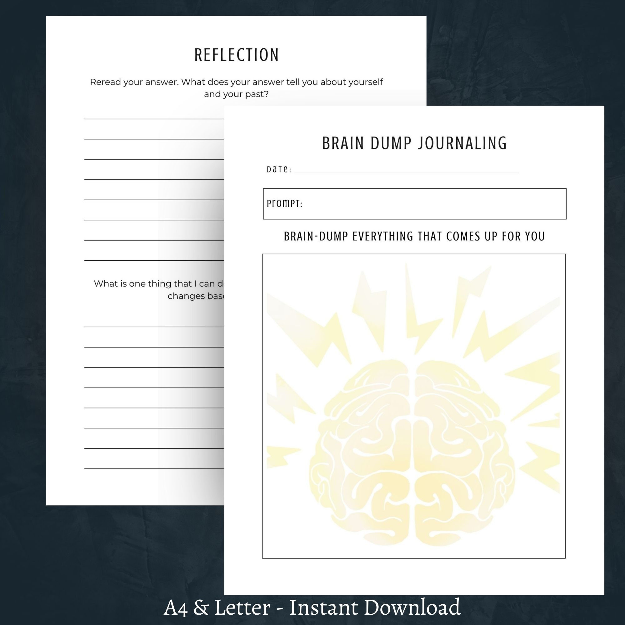 Brain Dump Worksheet, INSTANT DOWNLOAD, Printable Brain Dump Journal ...