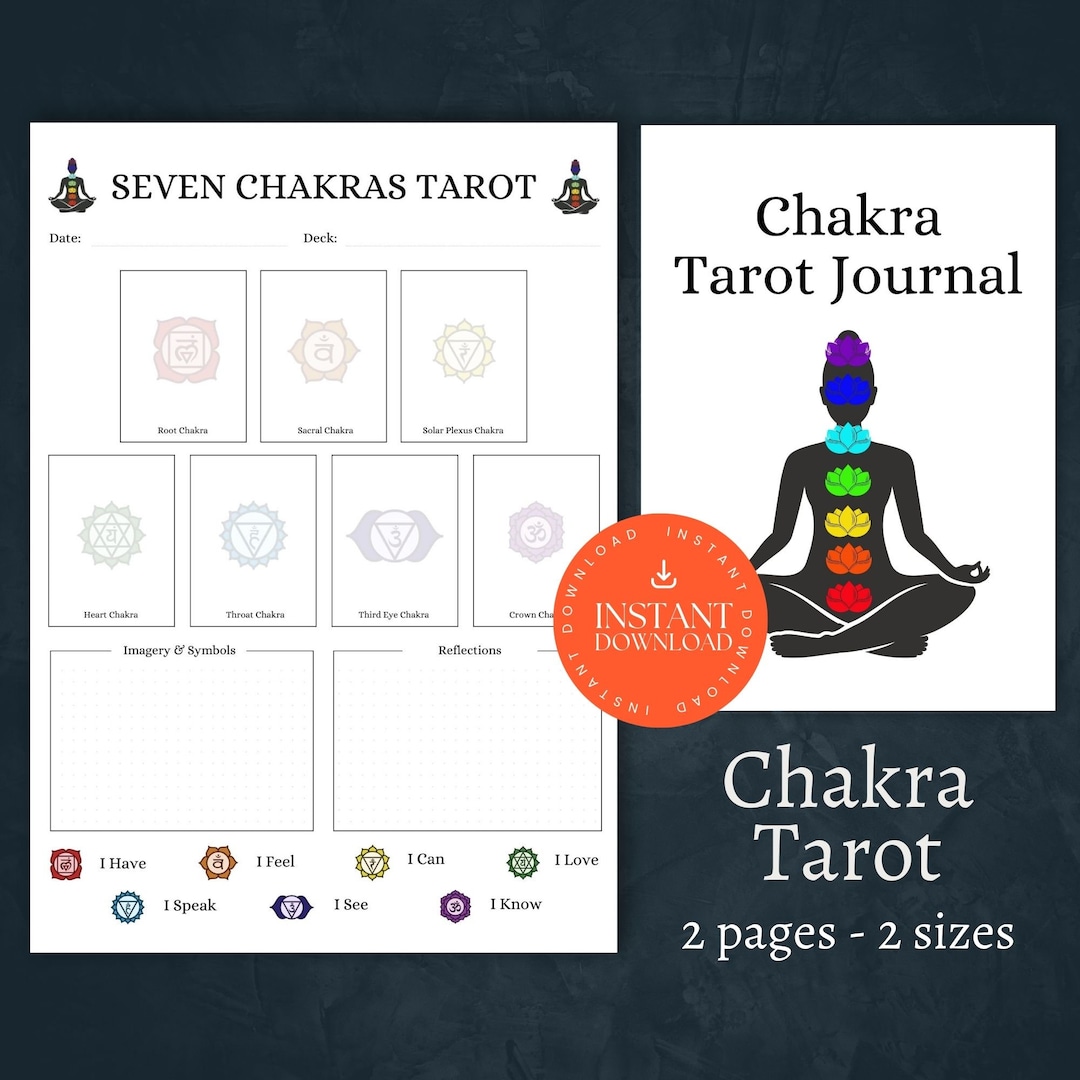 Chakra Tarot Printable INSTANT DOWNLOAD Tarot Seven Card - Etsy