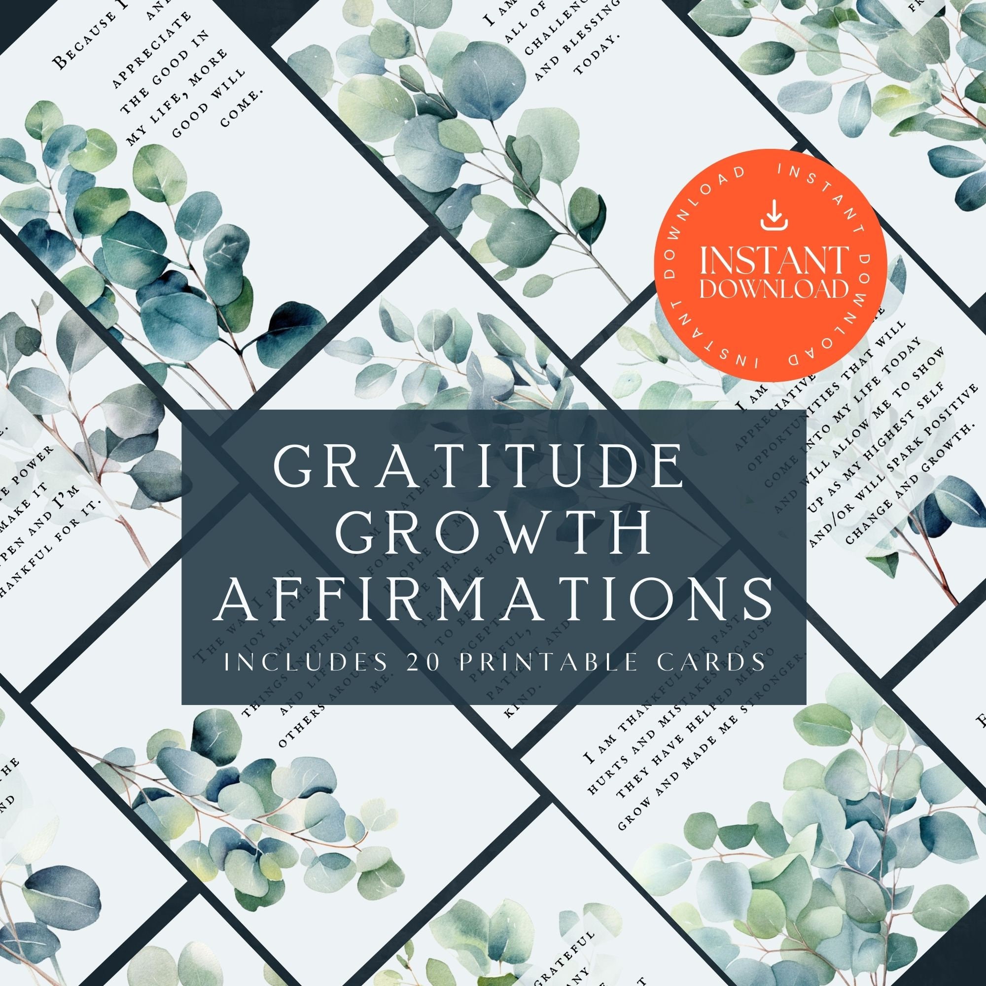 Gratitude Affirmation Cards INSTANT DOWNLOAD Mindful Mental - Etsy