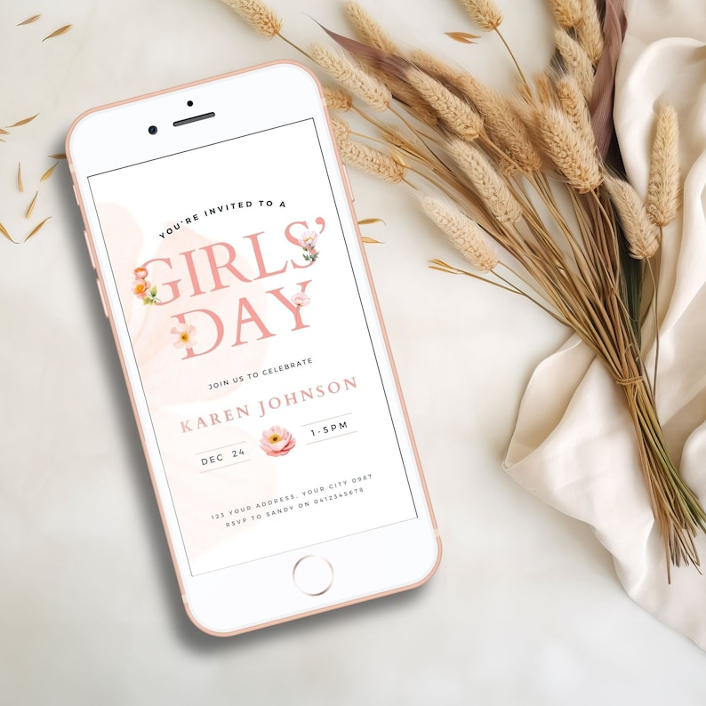 Girls Day Out Invite Template, Bachelorette Ladies Day Digital ...