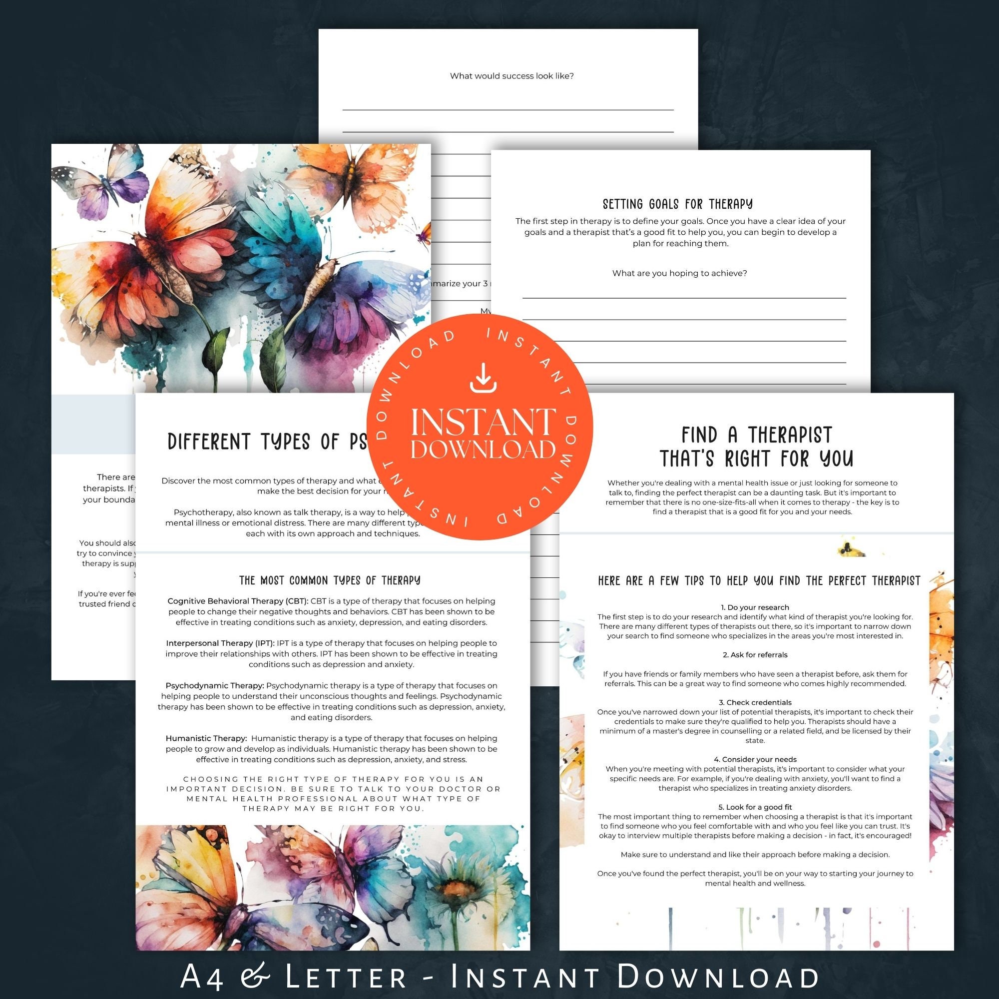 Therapy Journal Printable, PDF DOWNLOAD, Mental Health Journal ...