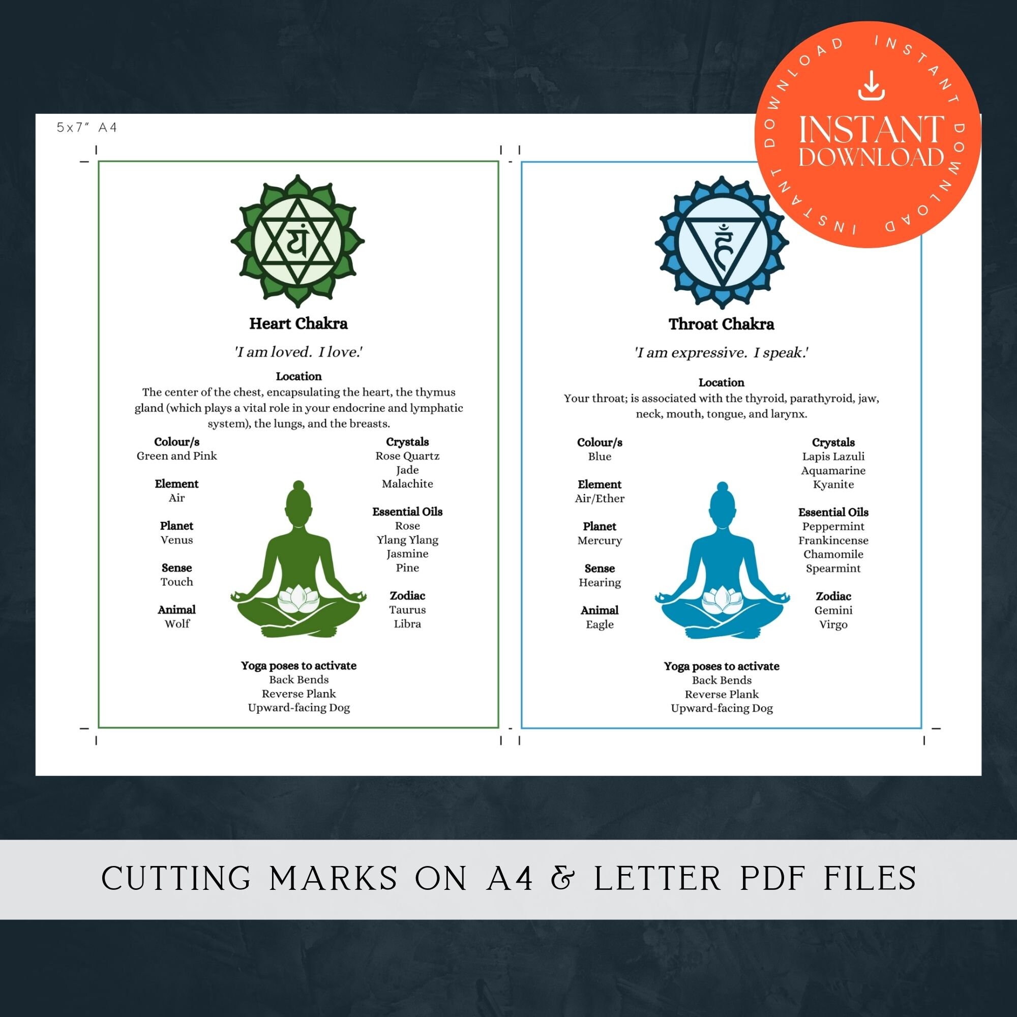 Printable Chakra Cards, DOWNLOAD, Chakra Printable, Printable ...