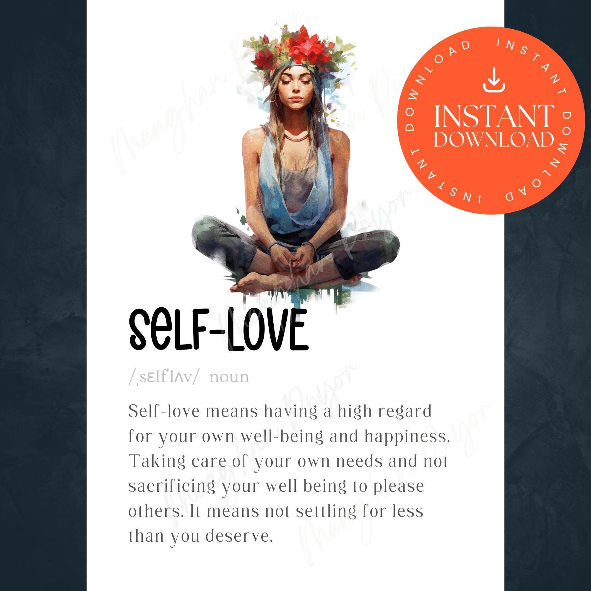 Self Love Definition Print, INSTANT DOWNLOAD, Definition Printable ...