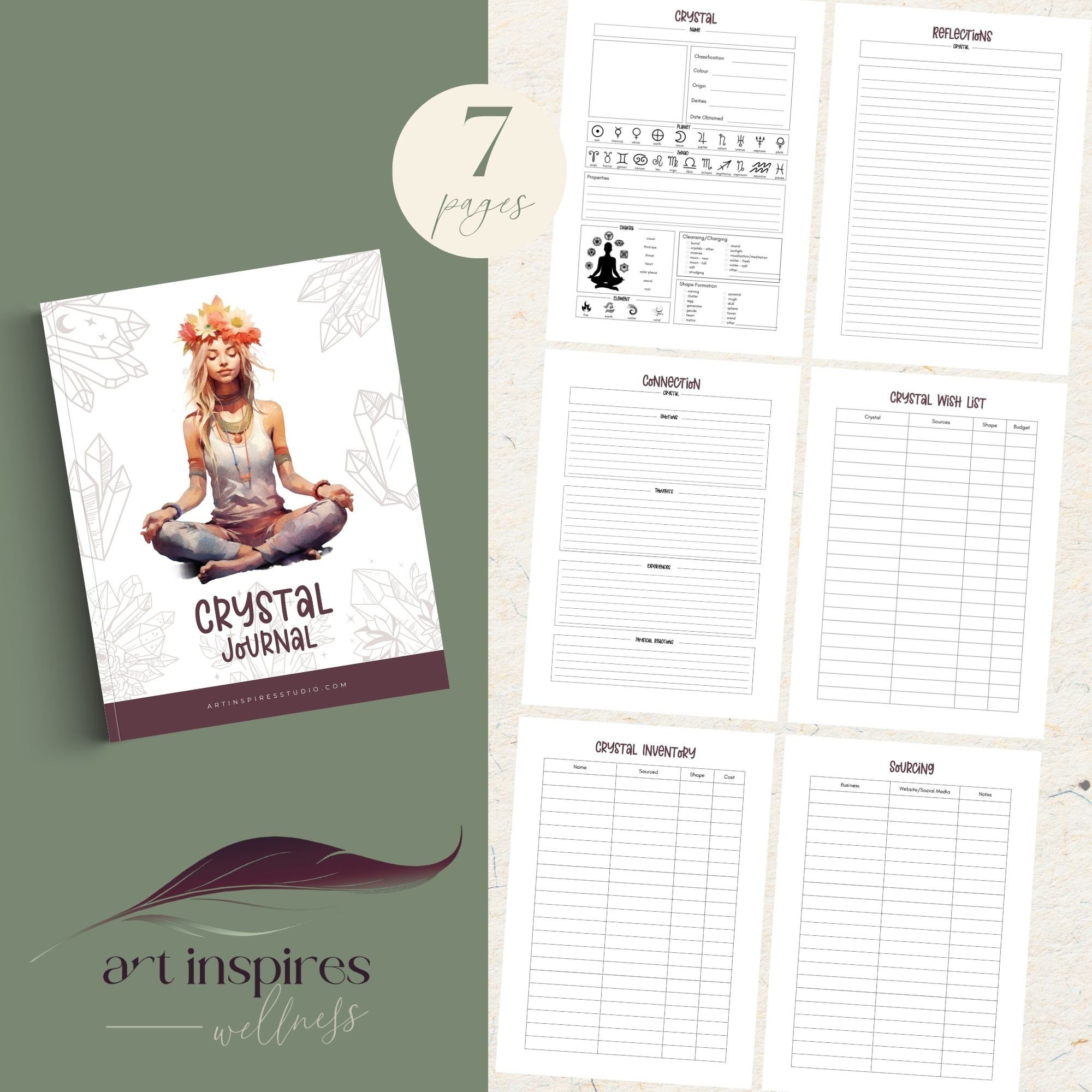 Crystal Journal Printable, INSTANT DOWNLOAD, Crystal Worksheet, Crystal ...