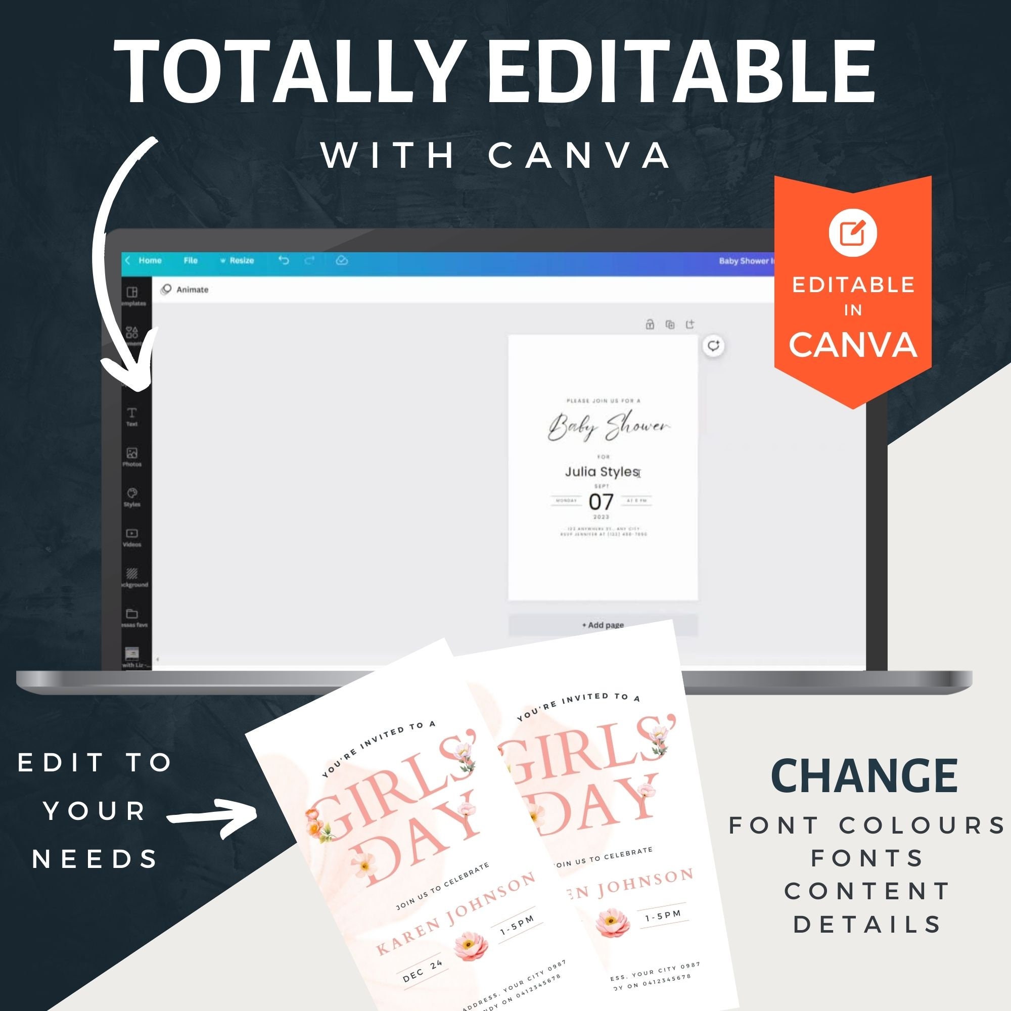 Girls Day Out Invite Template, Bachelorette Ladies Day Digital ...