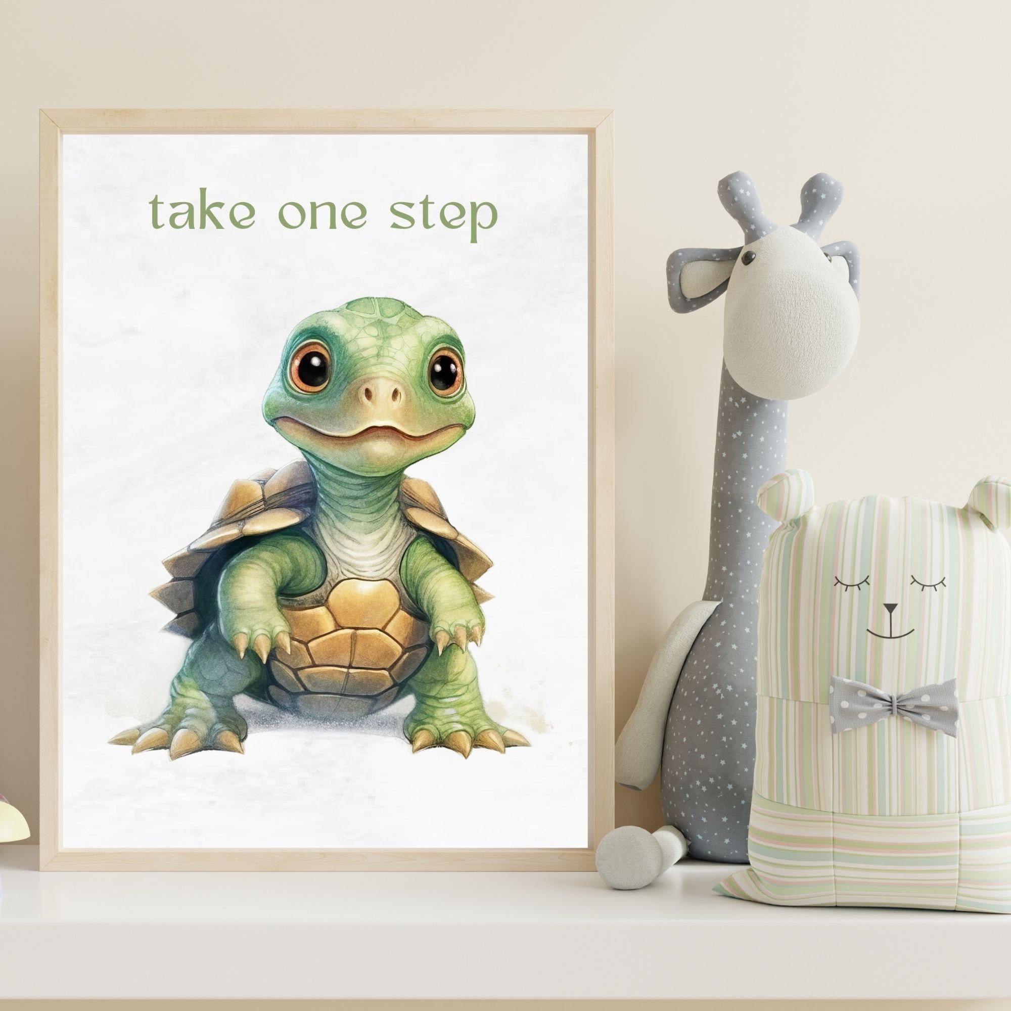 Turtle Mindful Art Kids, INSTANT DOWNLOAD, Positive Affirmation Wall ...