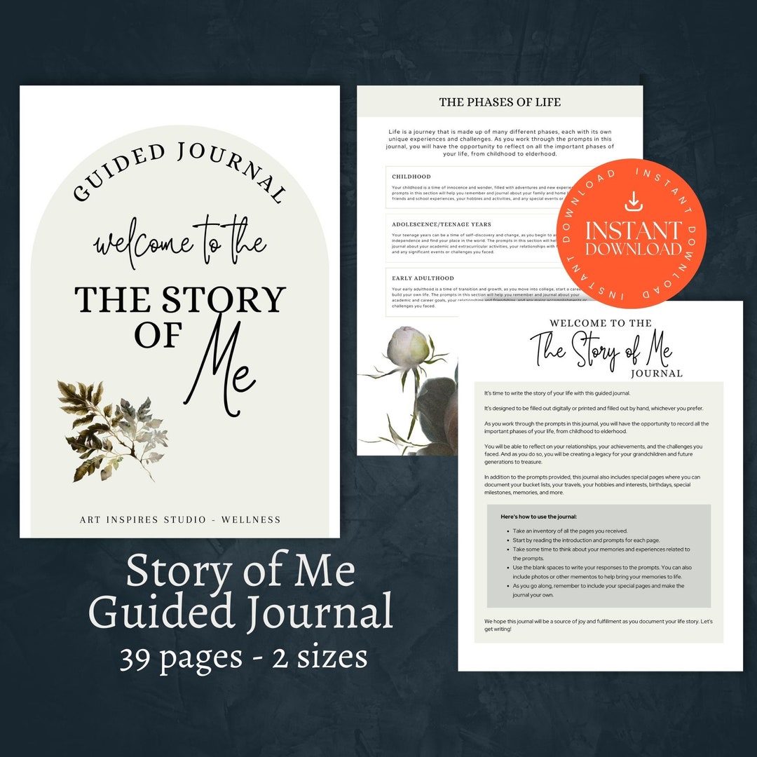 Story of Me Guided Journal, INSTANT DOWNLOAD, Life Story Journal, My ...