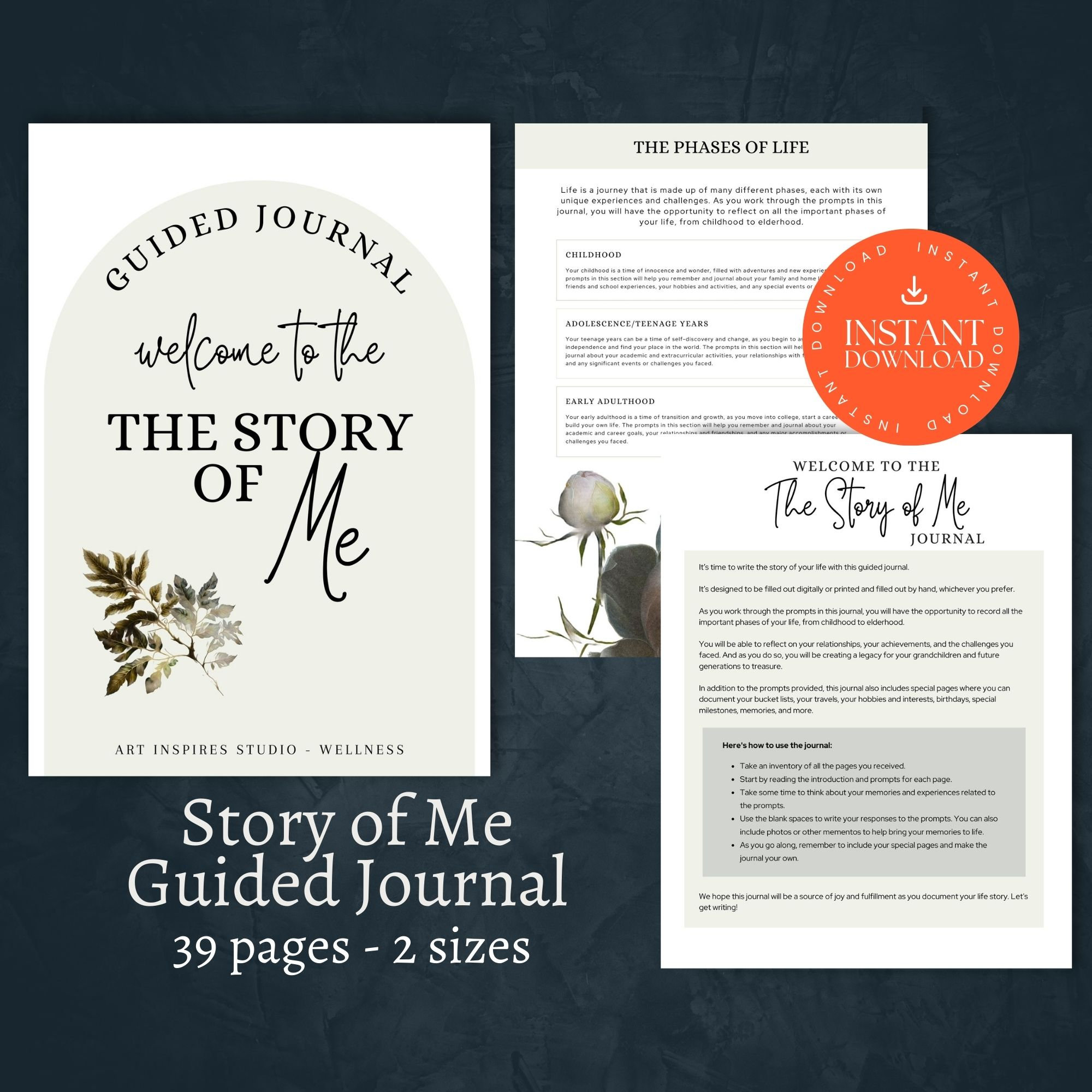 Story of Me Guided Journal, INSTANT DOWNLOAD, Life Story Journal, My ...