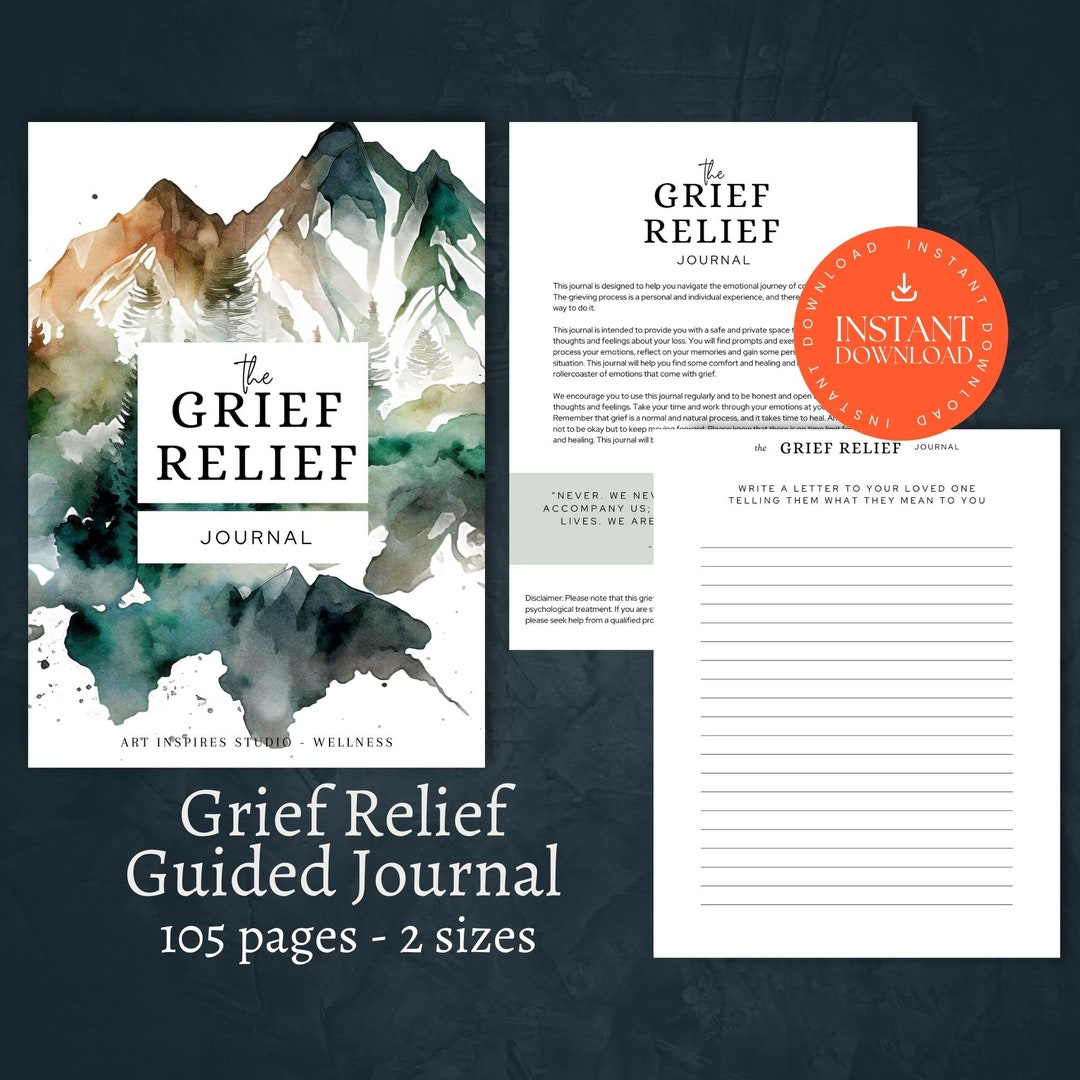 Guided Grief Journal, INSTANT DOWNLOAD, Grief Workbook, Healing Journal ...