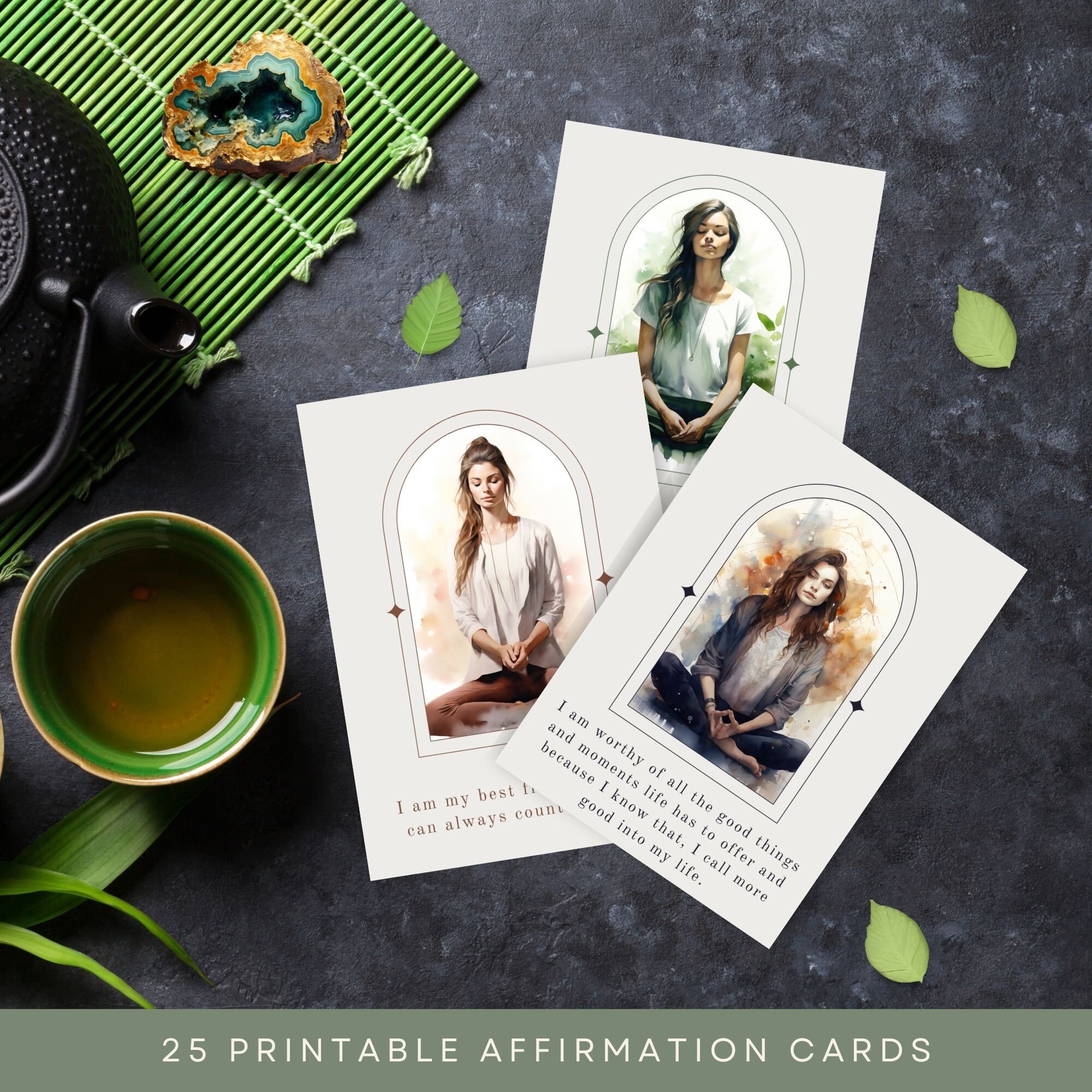 Self Love Cards for Women, Printable Positive Meditation Cards, Mindful ...