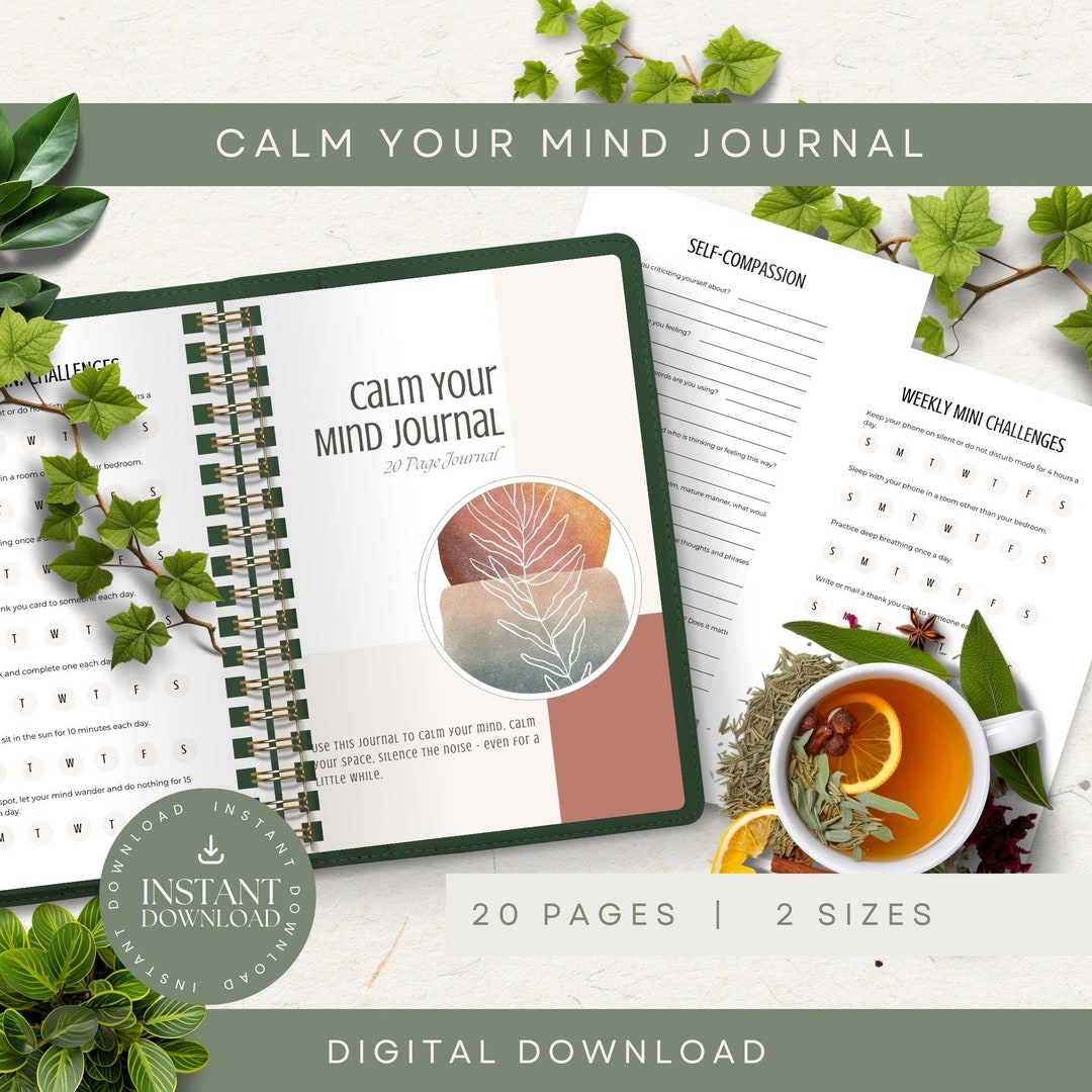 Calm Your Mind Journal, PDF DOWNLOAD, Create Your Own Calm, Calm Mind ...