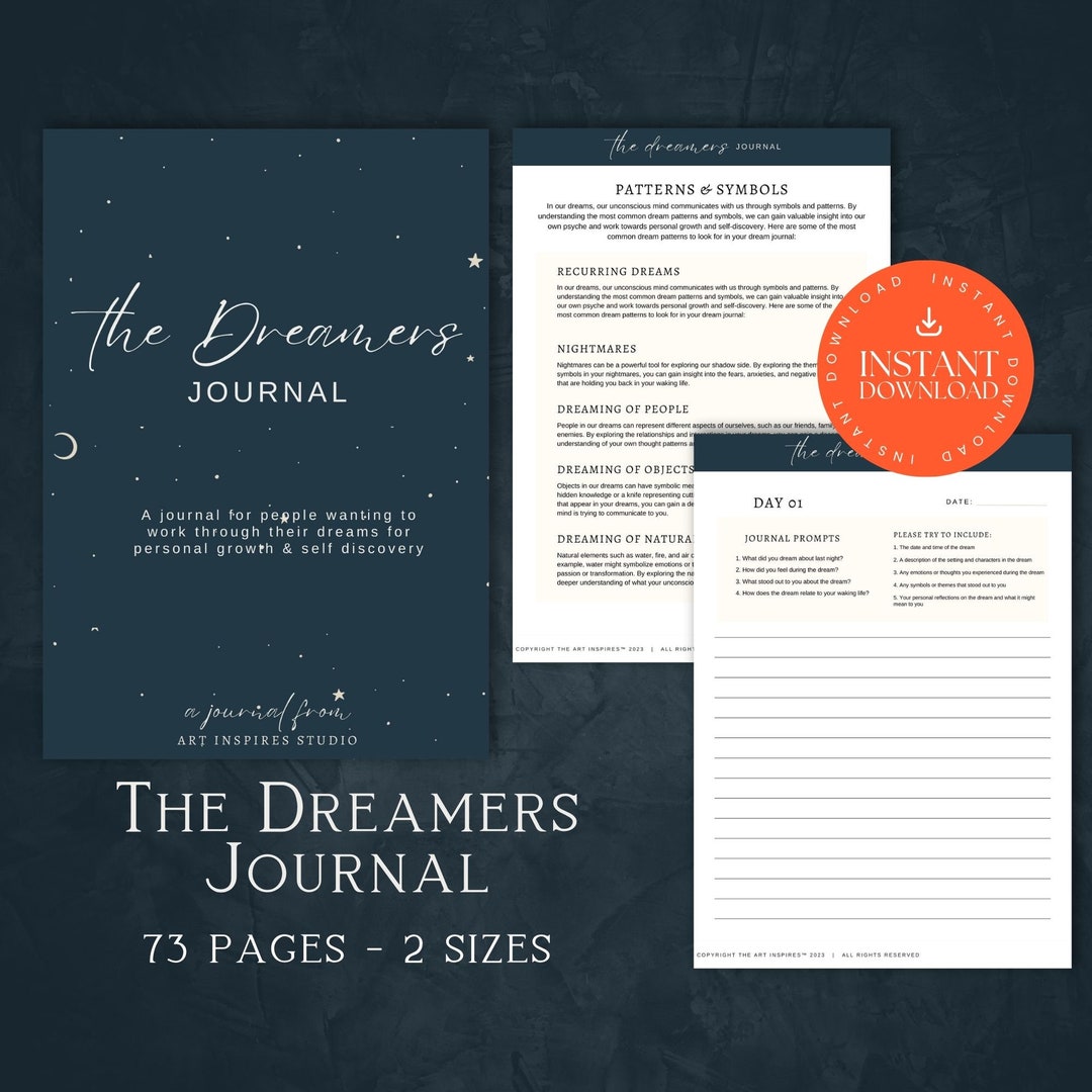 The Dreamers Journal, INSTANT DOWNLOAD, Dream Journal, Sleep Journal ...