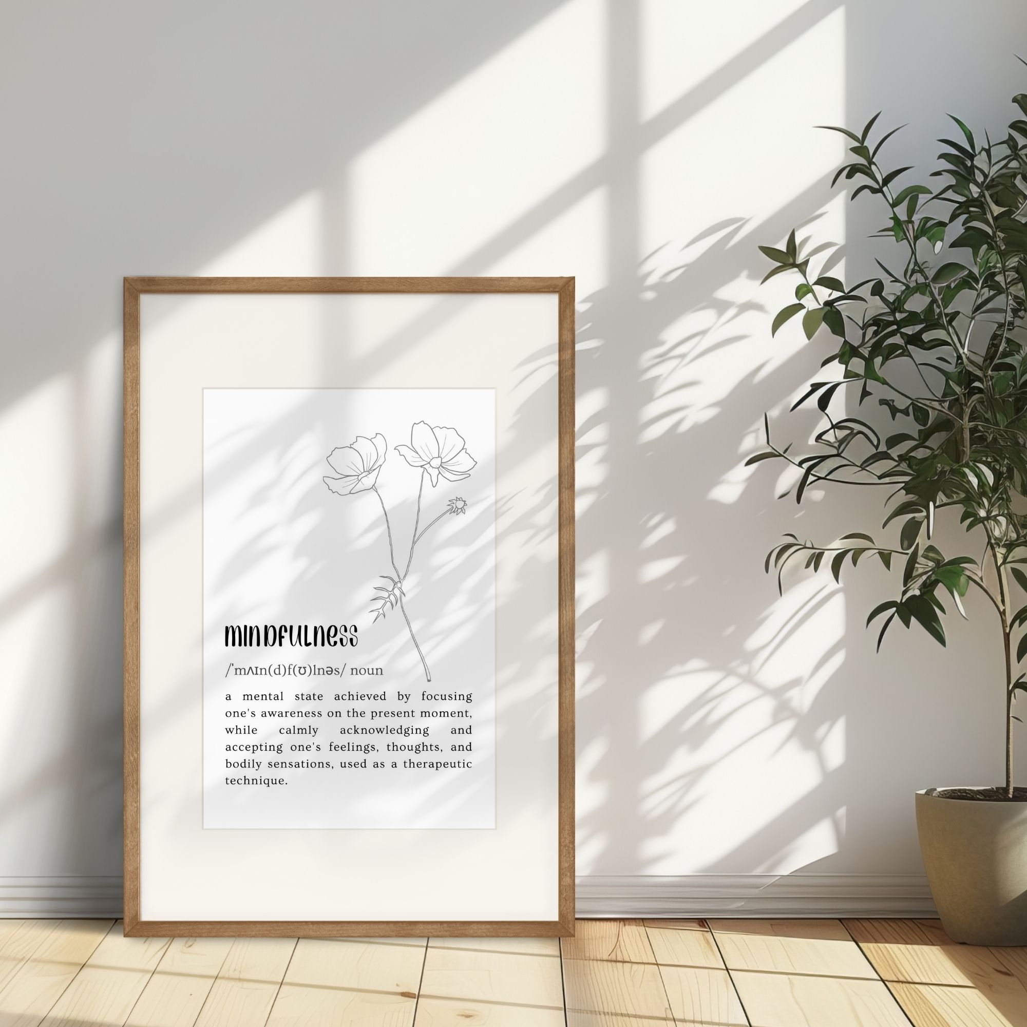 Mindfulness Definition Print, INSTANT DOWNLOAD, Definition Printable ...