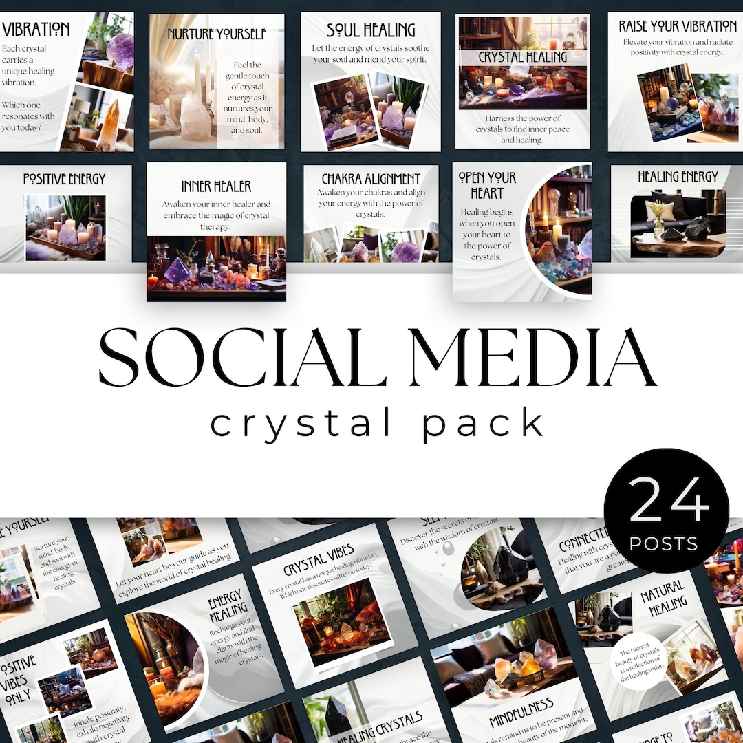 Canva Template Instagram Crystal, Spiritual Social Media, Mindful Media ...