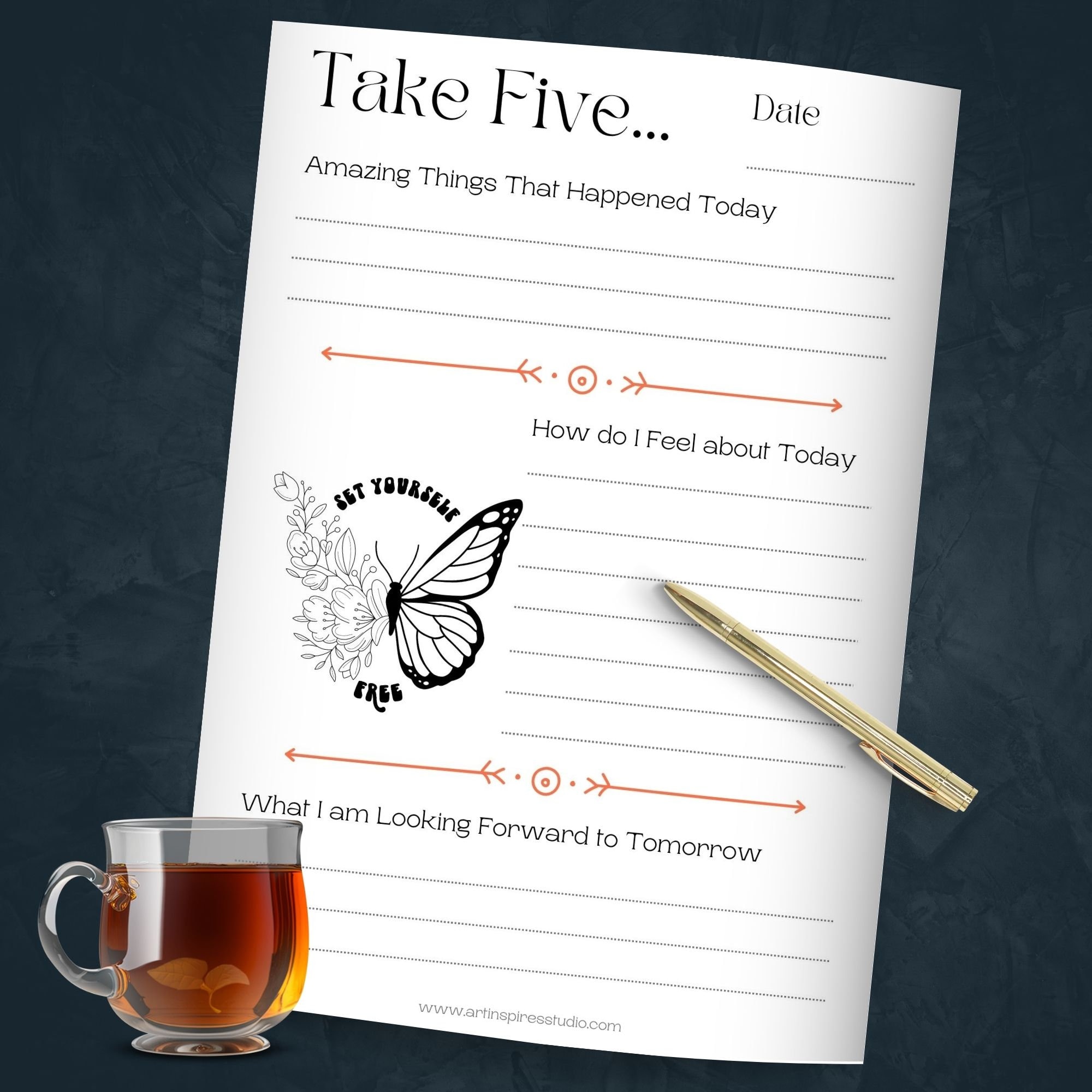 5 Minute Journal, PDF DOWNLOAD, Gratitude Journal, Daily Journal, Self ...