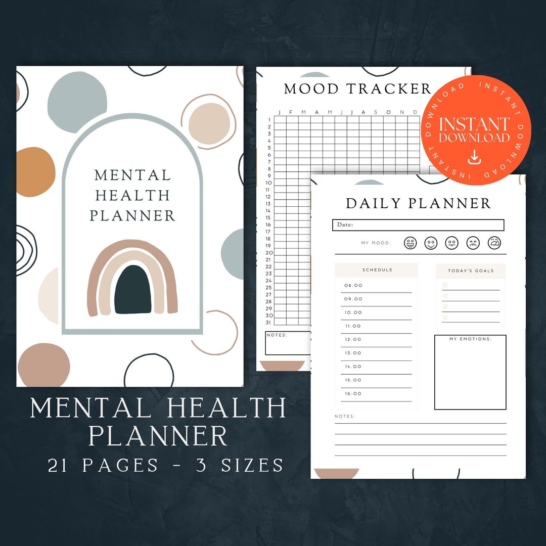 Mental Health Planner, INSTANT DOWNLOAD, Selfcare Journal, Mood Tracker ...