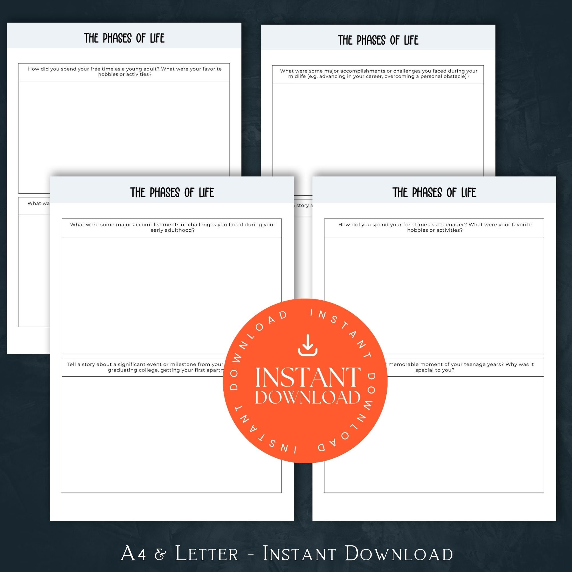 This is Me Guided Journal, INSTANT DOWNLOAD, Life Story Journal, My ...