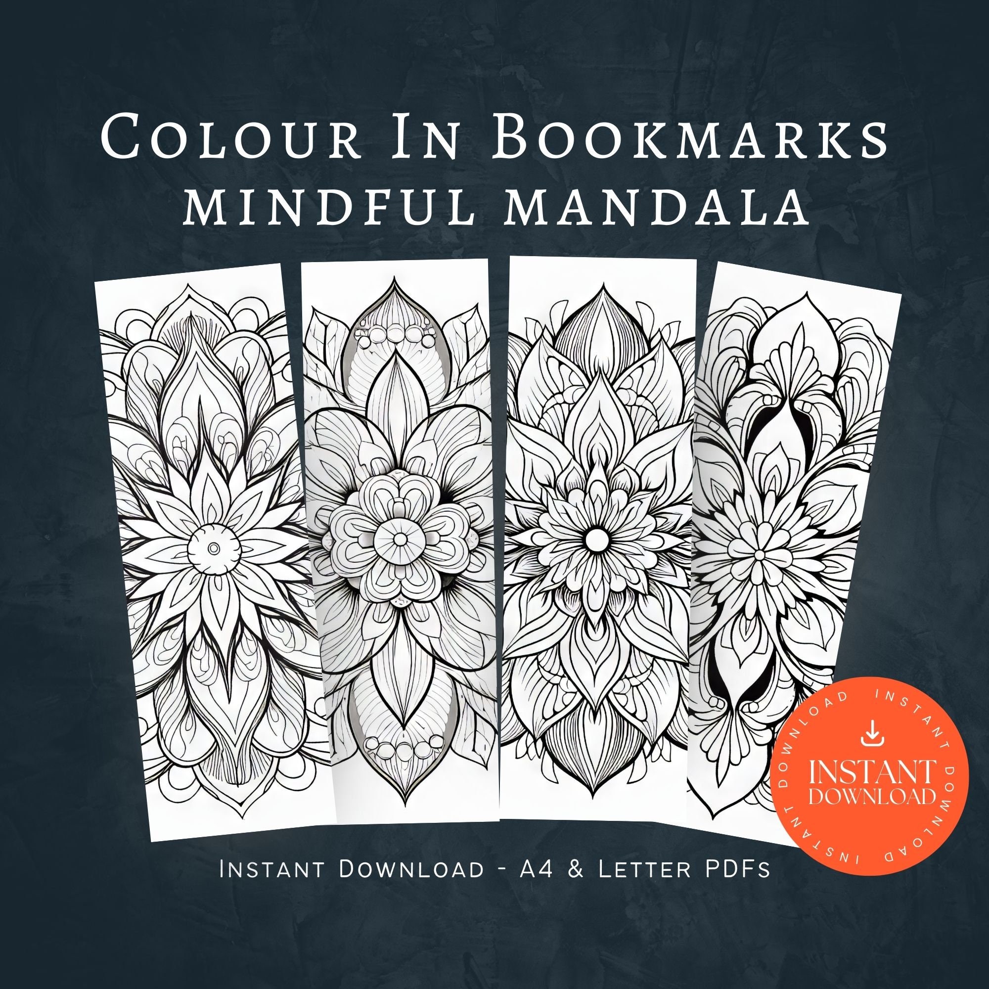 Mandala Colouring Bookmarks, Printable Mindful Adult Colouring Page ...