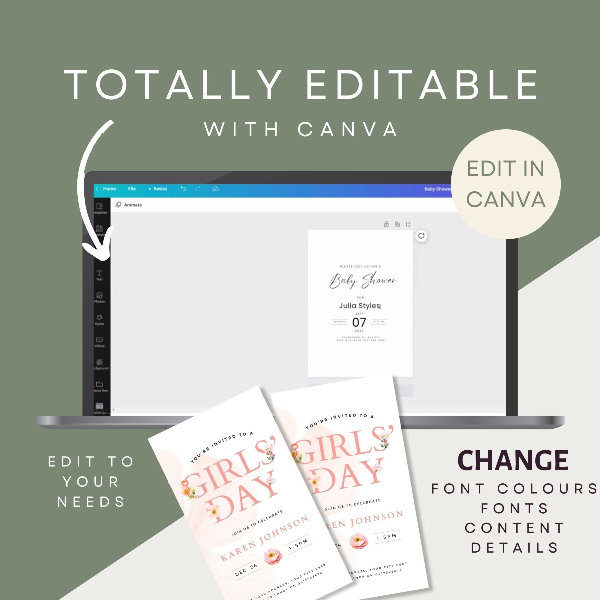Girls Day Out Invite Template, Bachelorette Ladies Day Digital ...