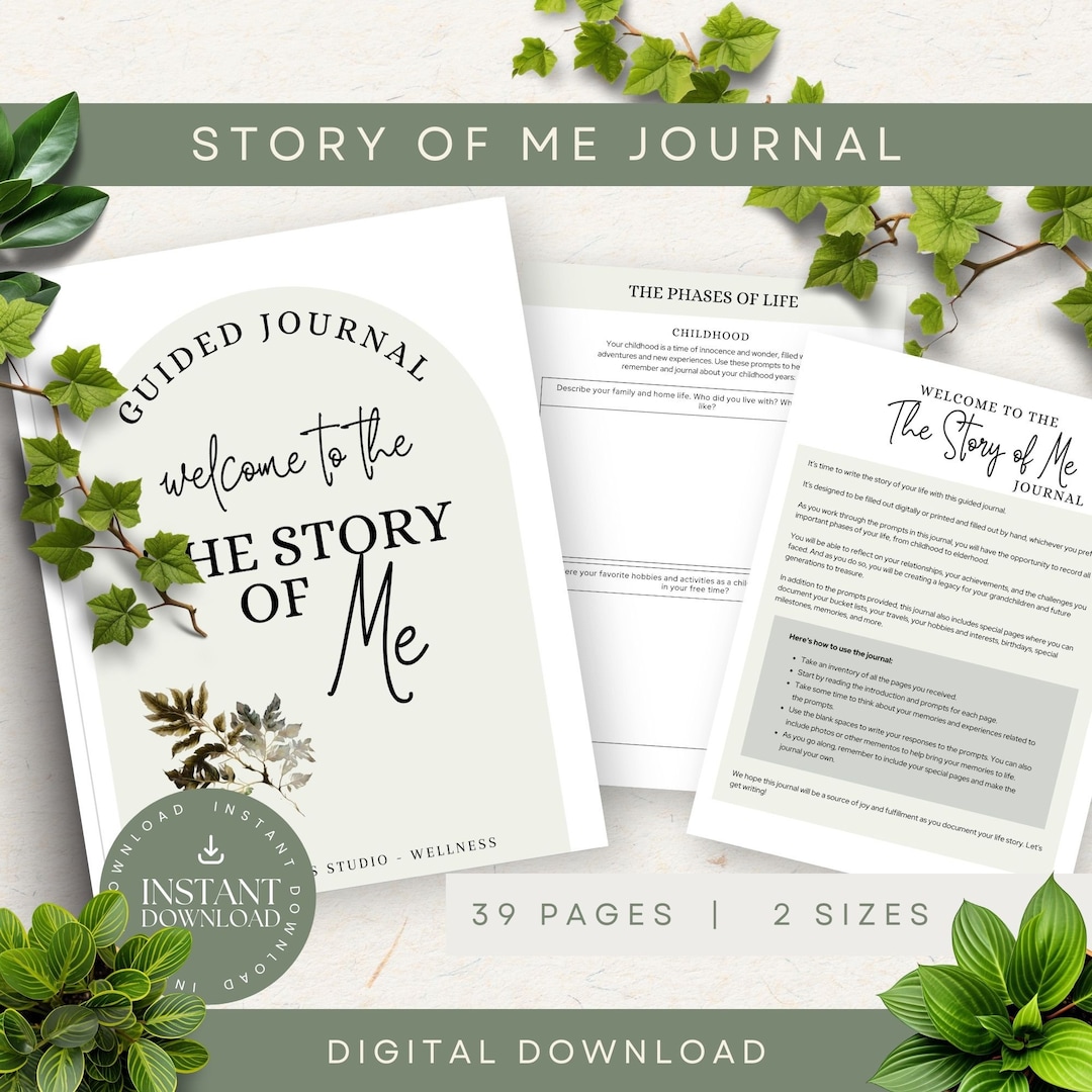 Story of Me Guided Journal, INSTANT DOWNLOAD, Life Story Journal, My ...