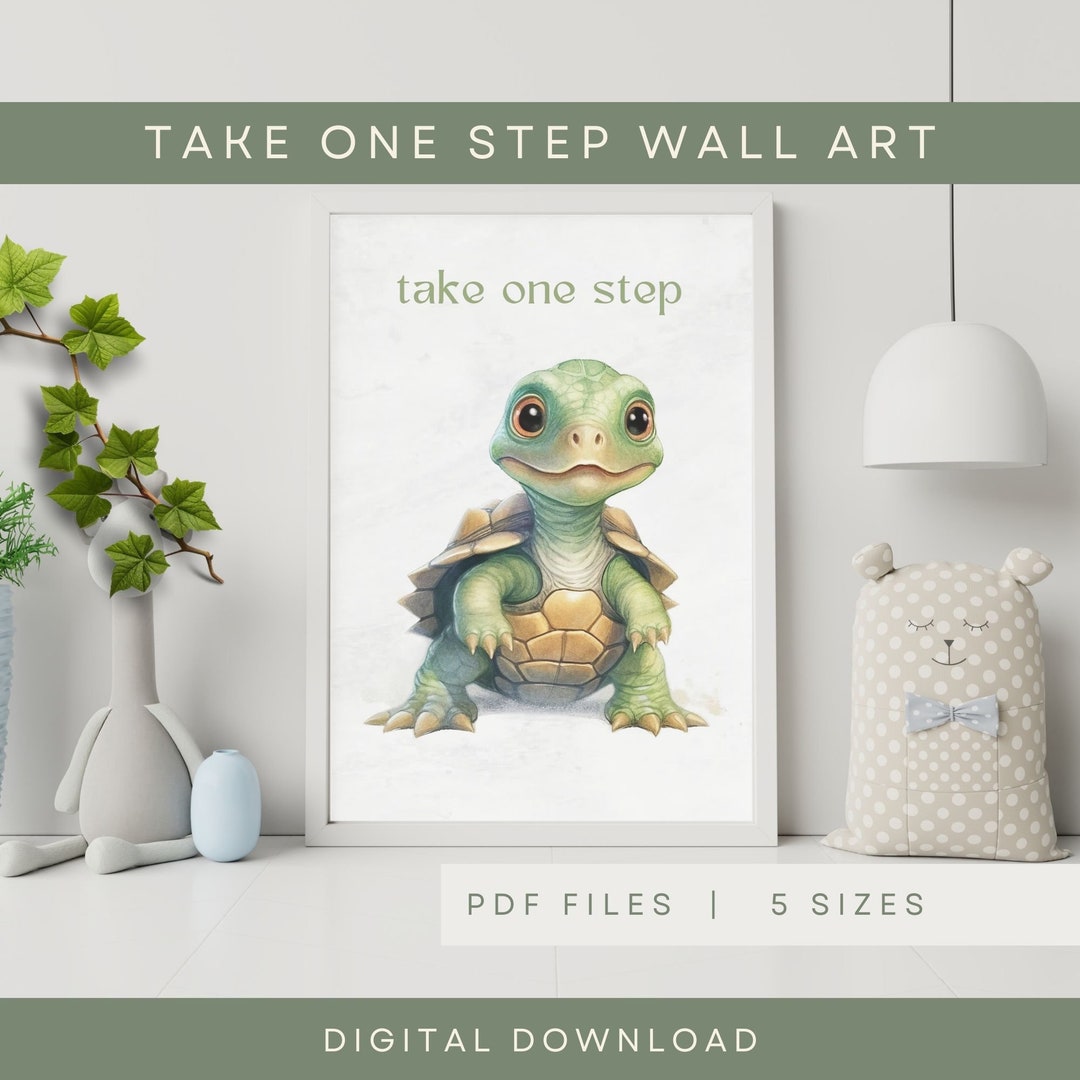 Turtle Mindful Art Kids, INSTANT DOWNLOAD, Positive Affirmation Wall ...