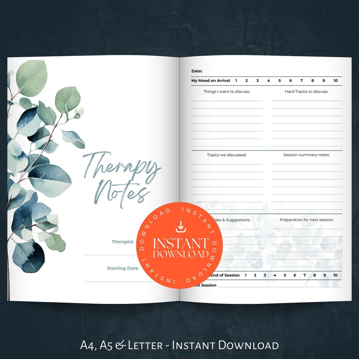 Therapy Notes Printable, Printable Therapist Notes, Mental Health ...