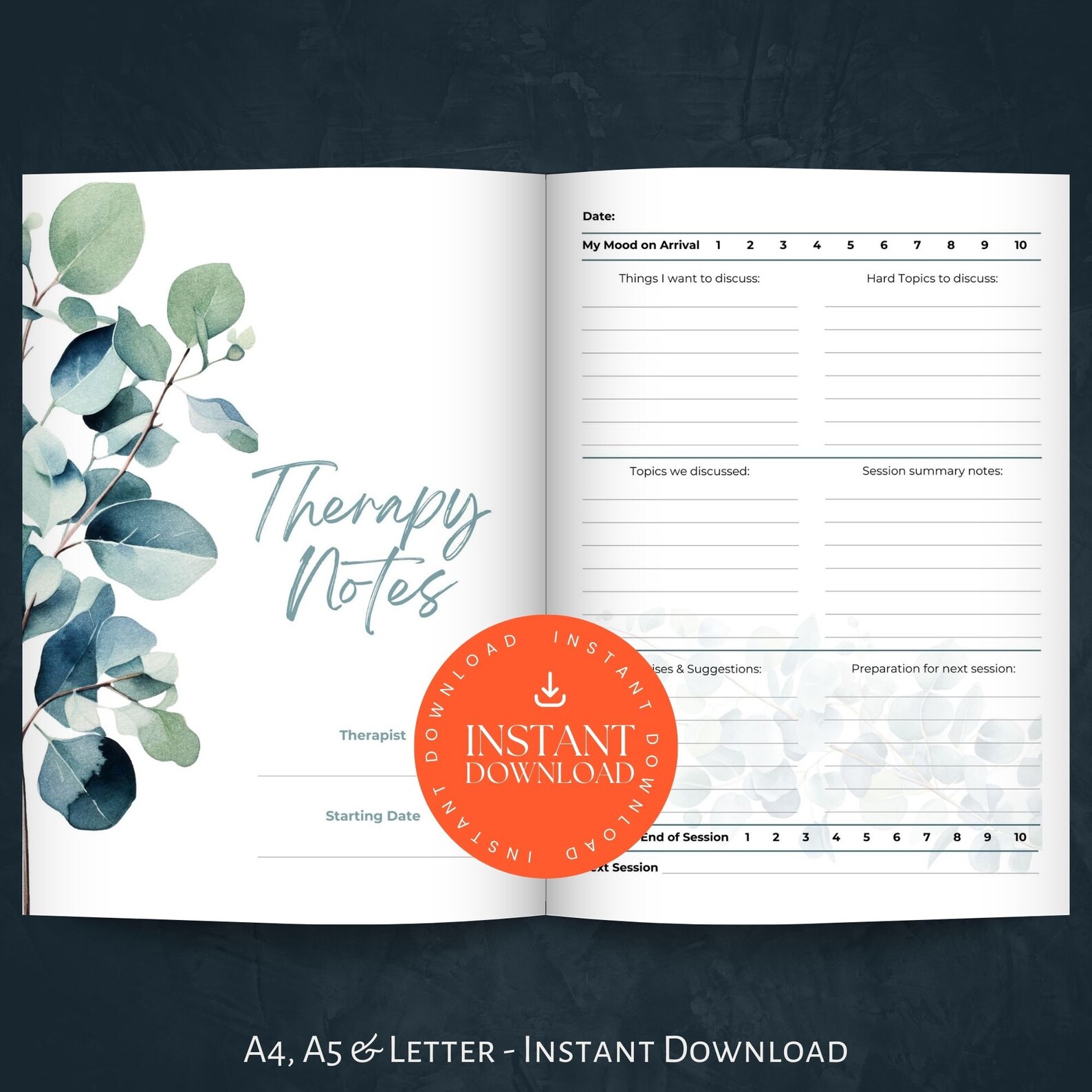 Therapy Notes Printable, Printable Therapist Notes, Mental Health ...