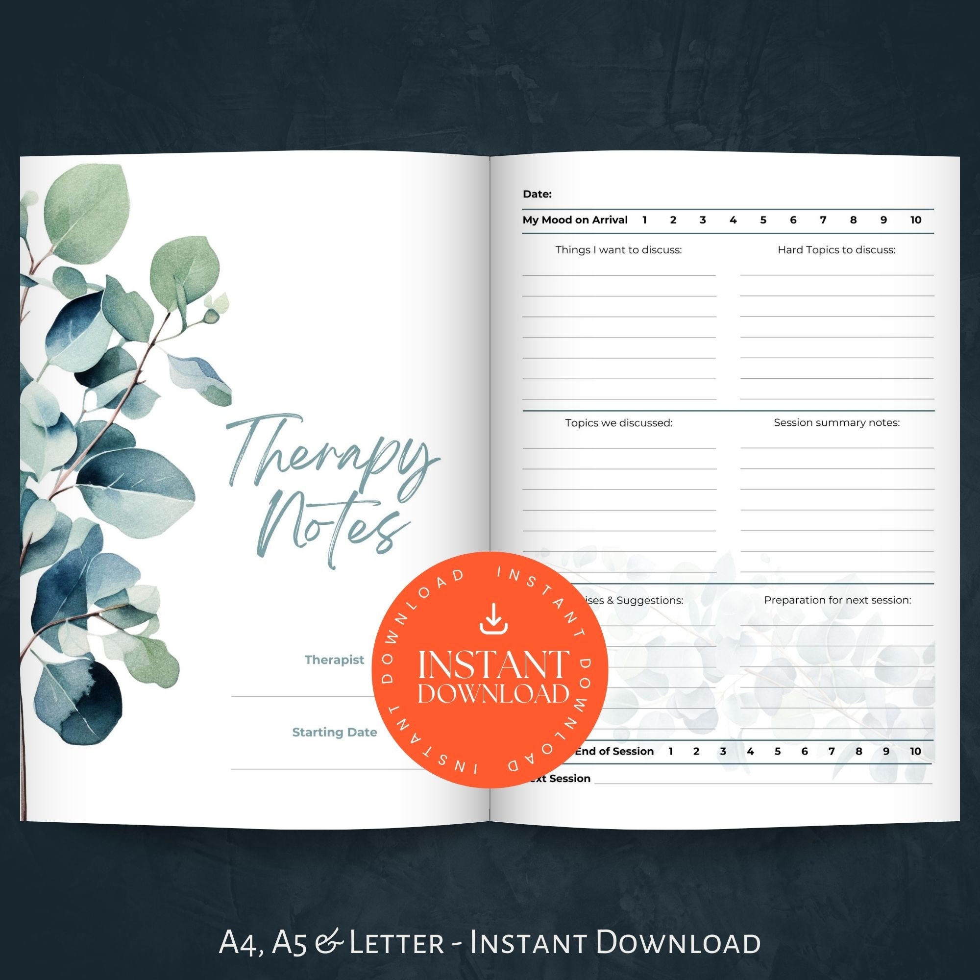 Therapy Notes Printable, Printable Therapist Notes, Mental Health ...