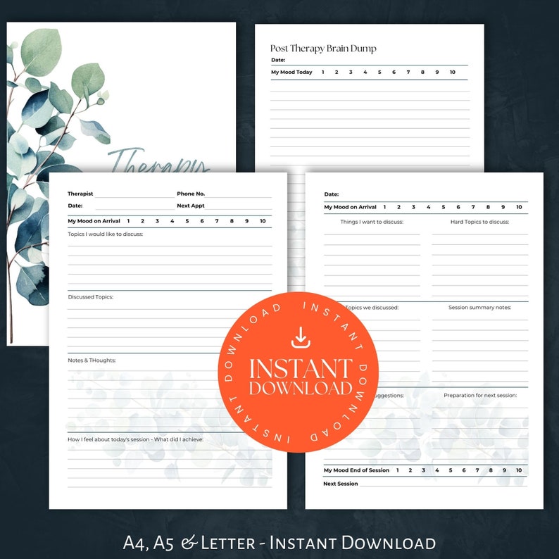 Therapy Notes Printable, Printable Therapist Notes, Mental Health ...