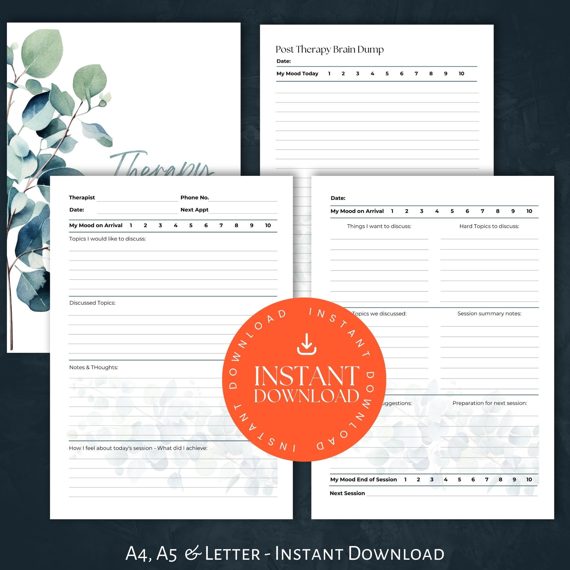 Therapy Notes Printable, Printable Therapist Notes, Mental Health ...