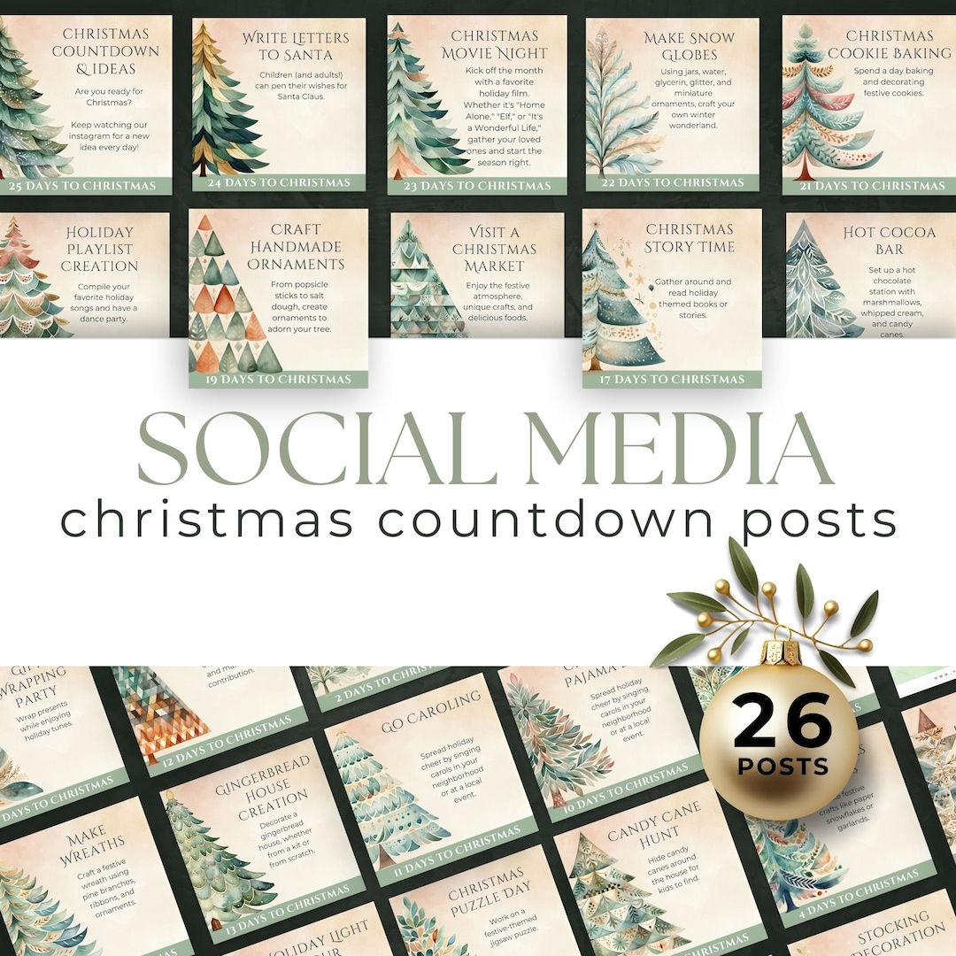 Social Media Templates Christmas, Holiday Instagram Post, Advent ...
