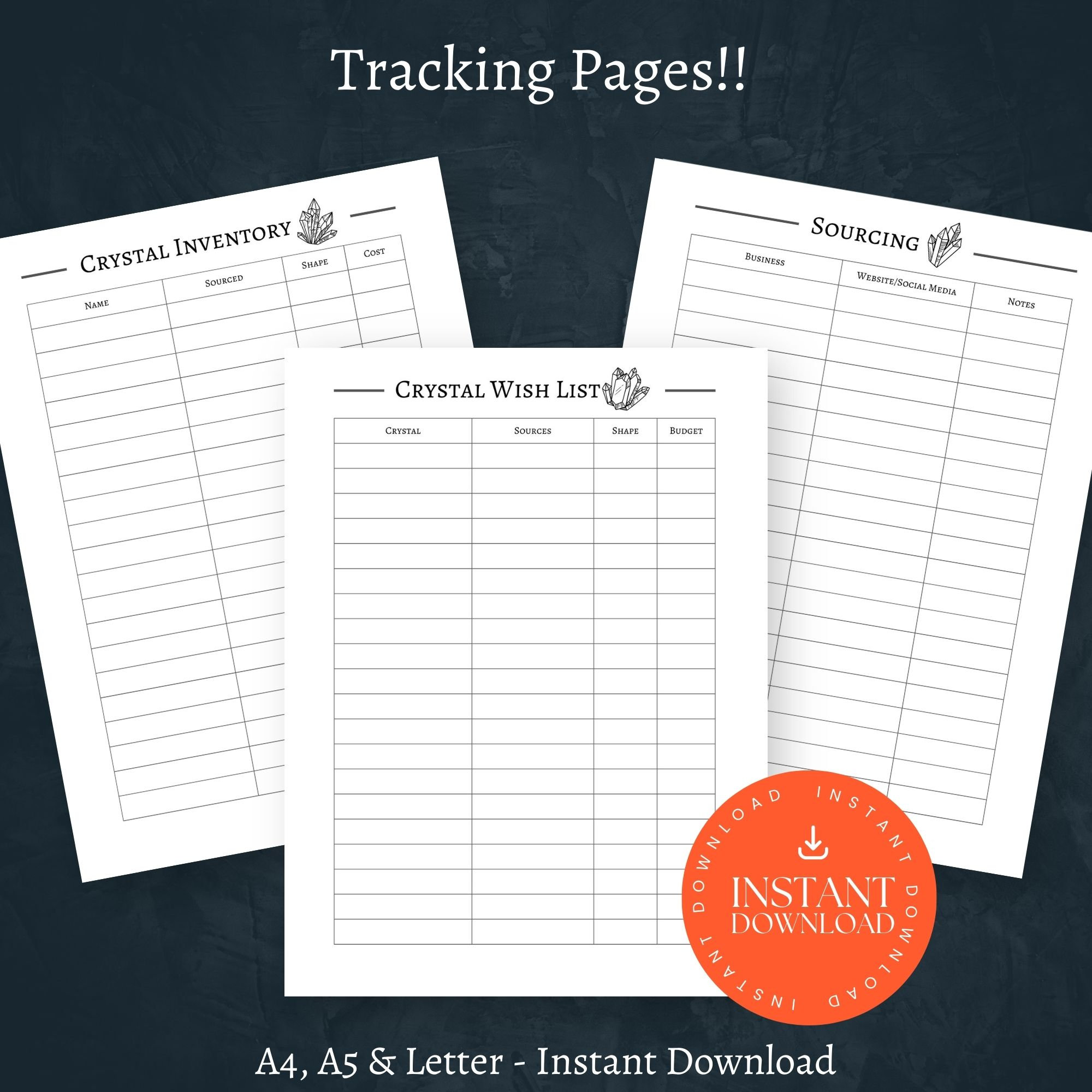 Crystal Journal Printable, INSTANT DOWNLOAD, Crystal Worksheet, Crystal ...