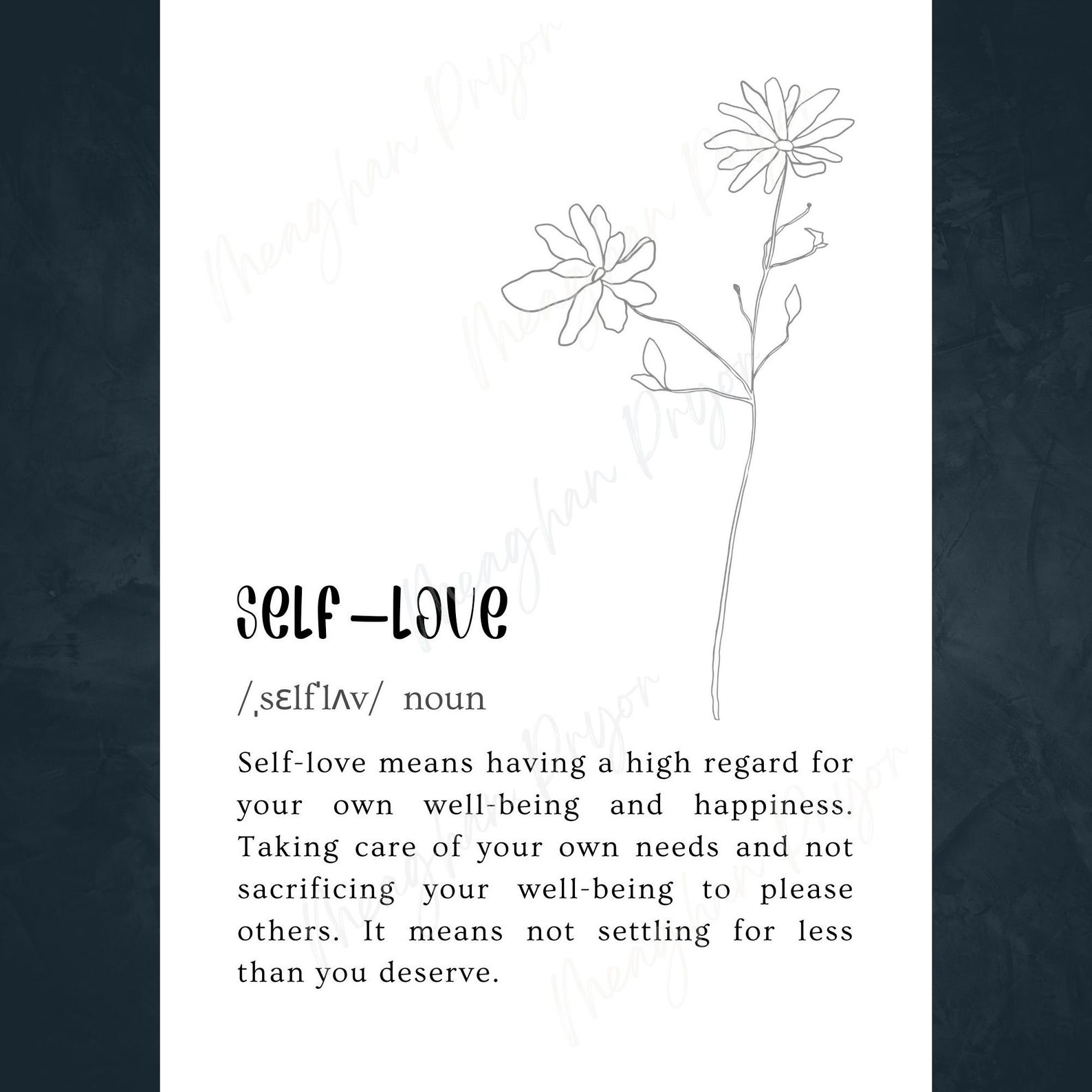 Self Love Definition Print, INSTANT DOWNLOAD, Definition Printable ...