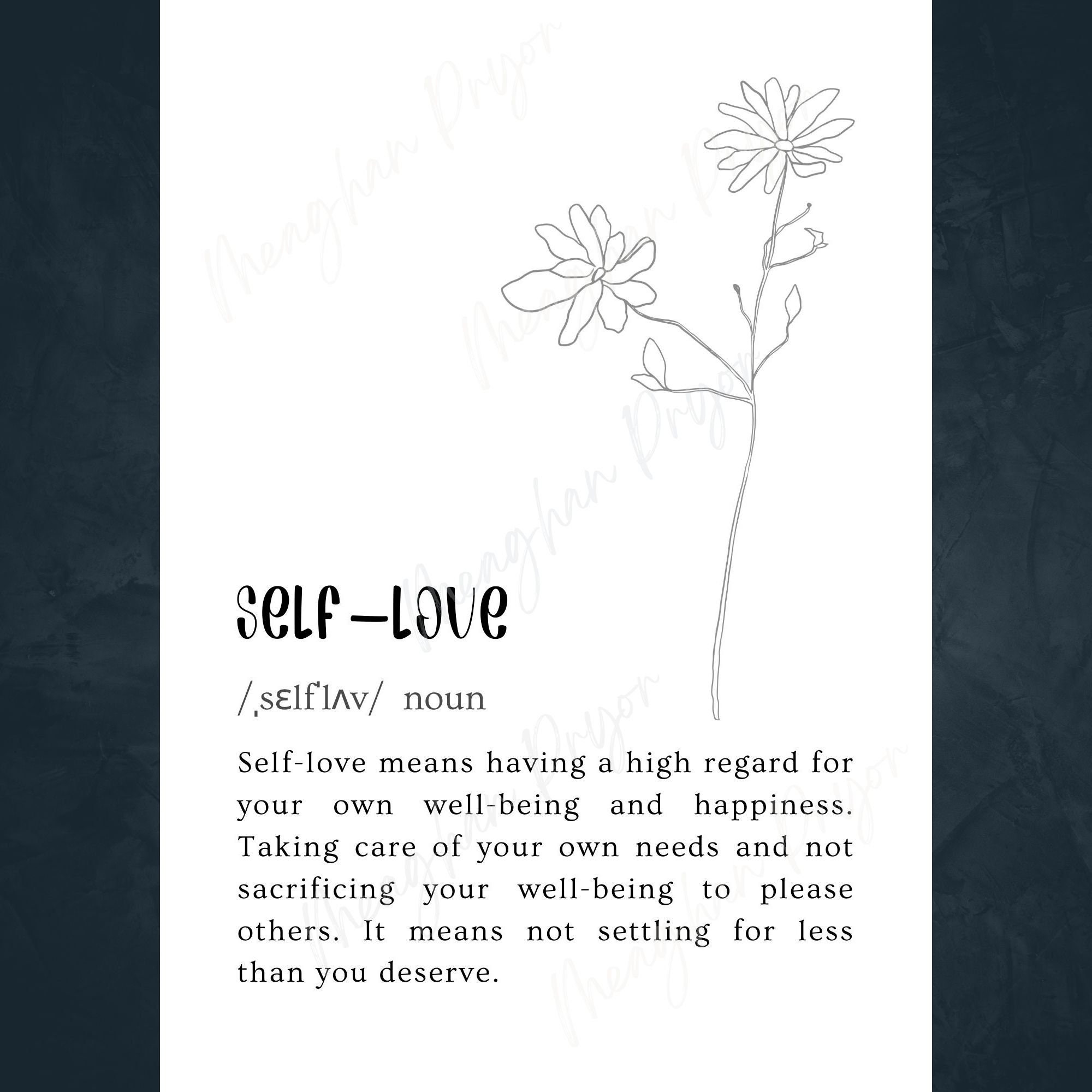 Self Love Definition Print, INSTANT DOWNLOAD, Definition Printable ...