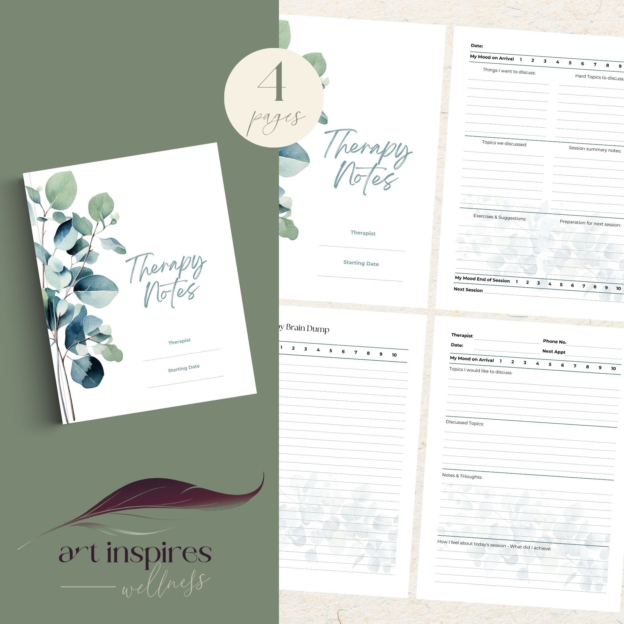 Therapy Notes Printable, Printable Therapist Notes, Mental Health ...