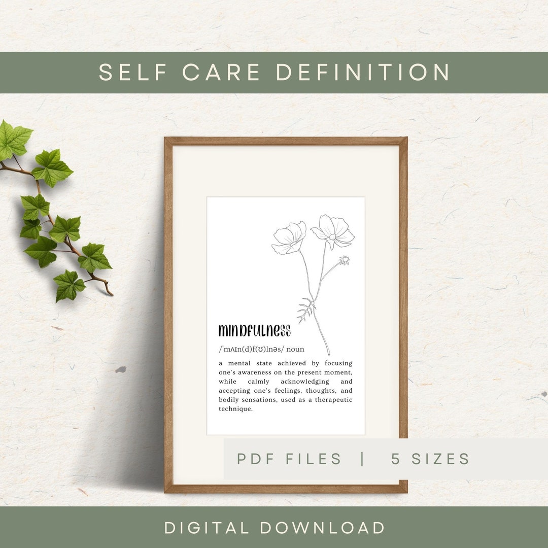 Mindfulness Definition Print, INSTANT DOWNLOAD, Definition Printable ...