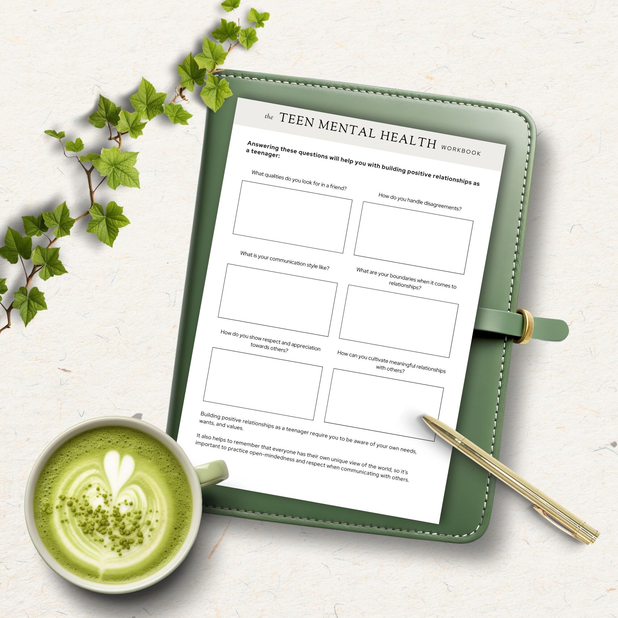 Teen Mental Health Workbook, INSTANT DOWNLOAD, Journal Prompts for ...