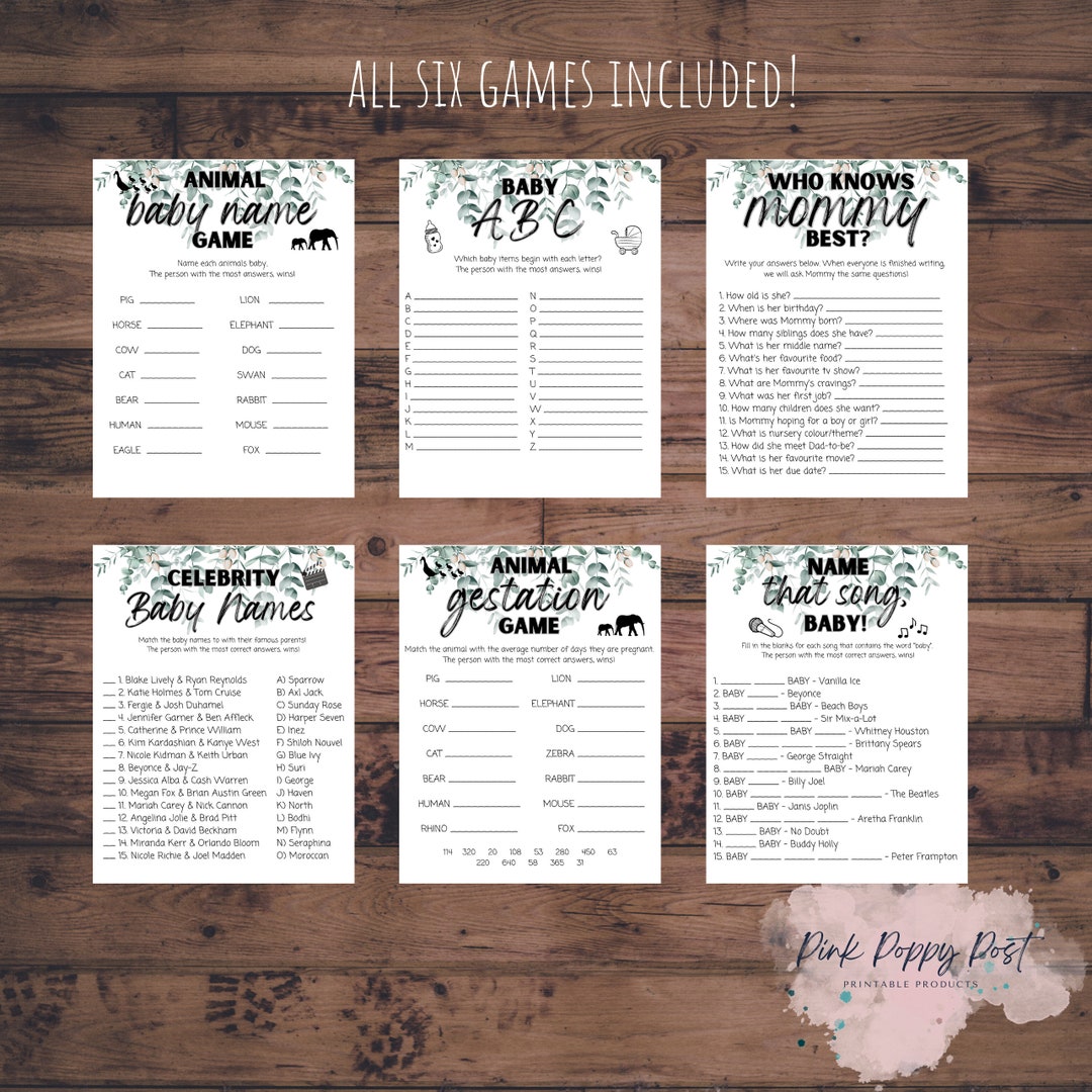 Baby Shower Games, Gender Neutral Baby Shower Games, Printable Baby ...