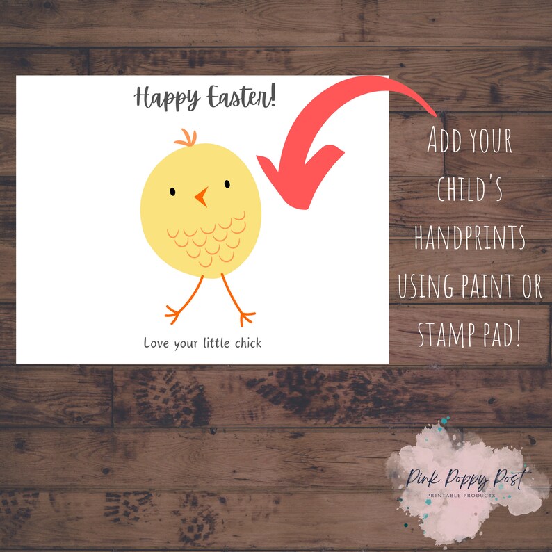 Baby Chick Easter Handprint Art, DIY Spring Craft (digital Only) - Etsy