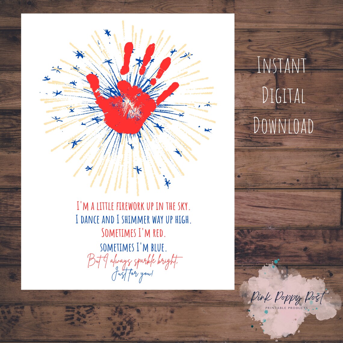 Independence Day Fourth of July Firework Handprint Art, Fourth of July ...