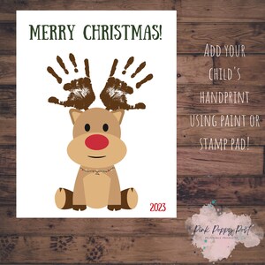 Christmas or Holiday Handprint Art Easy Reindeer Craft for - Etsy Canada