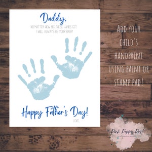 Father's Day Craft From Kids, Father's Day Keepsake, Handprint Art ...