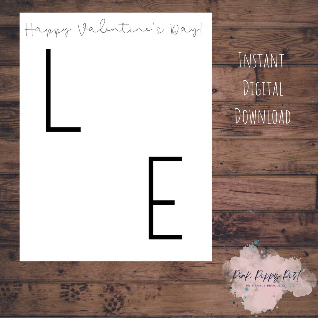 Valentines Day Keepsake Art, Valentines Day Printable Craft, Easy ...