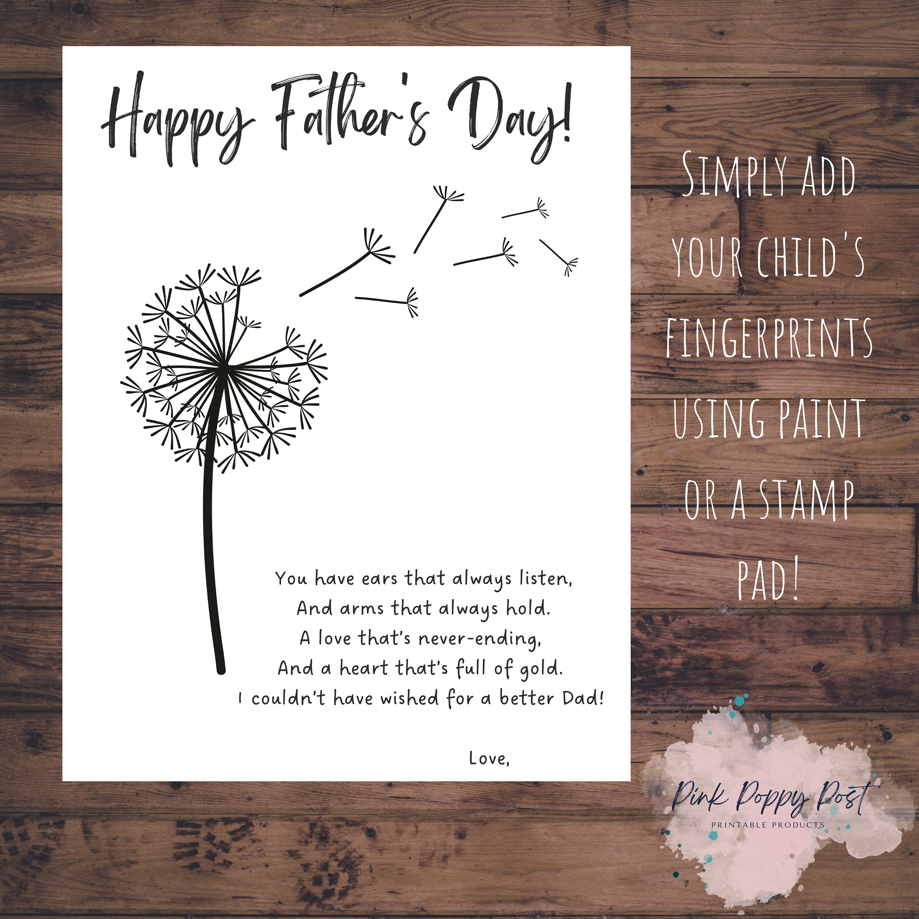 Father's Day Fingerprint Keepsake, Easy Father's Day Craft for Kids ...