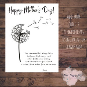 Mother's Day Fingerprint Craft. DIY Mother's Day Gift Idea From Kids ...