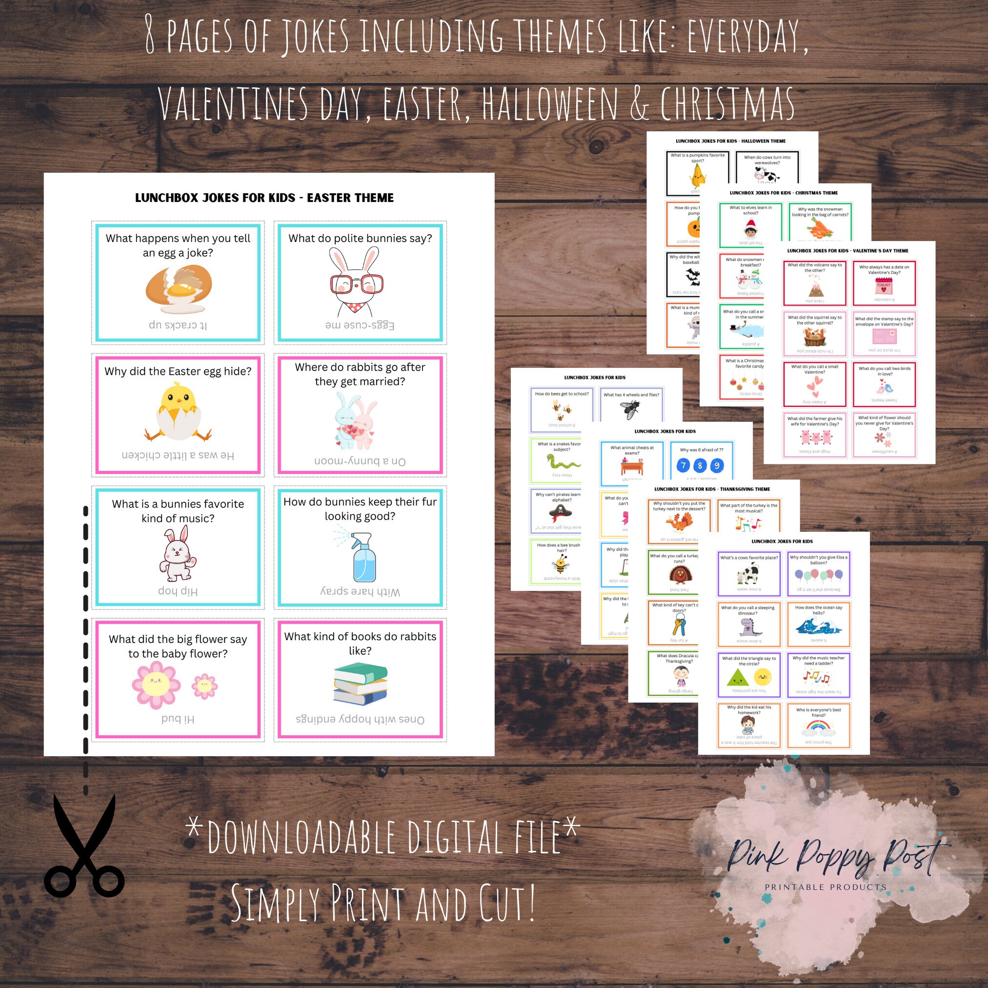 Lunchbox Jokes for Kids Digital Files to Print at Home Includes 8 Pages ...