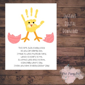 Baby Chick Easter Handprint Art, Spring Art, Happy Easter Craft for ...