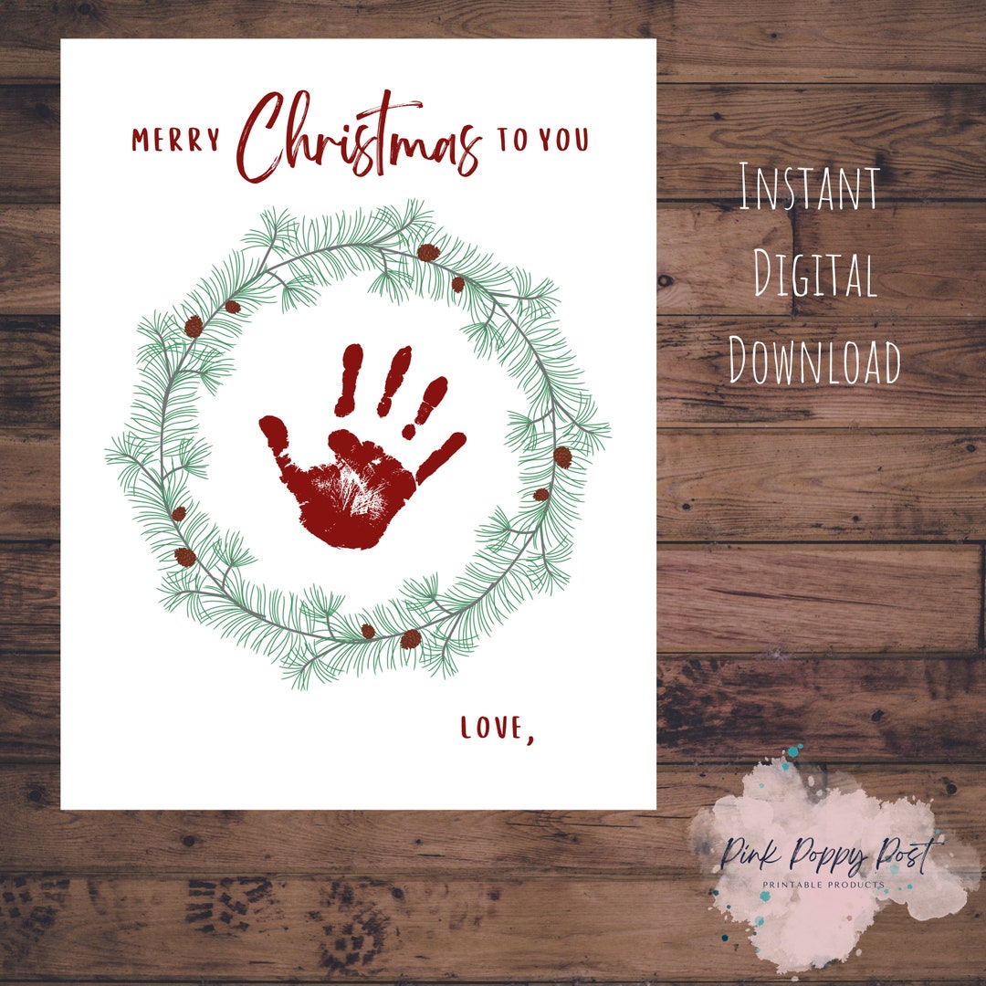 Christmas Handprint Wreath Art, Keepsake Gift (PDF) - Etsy